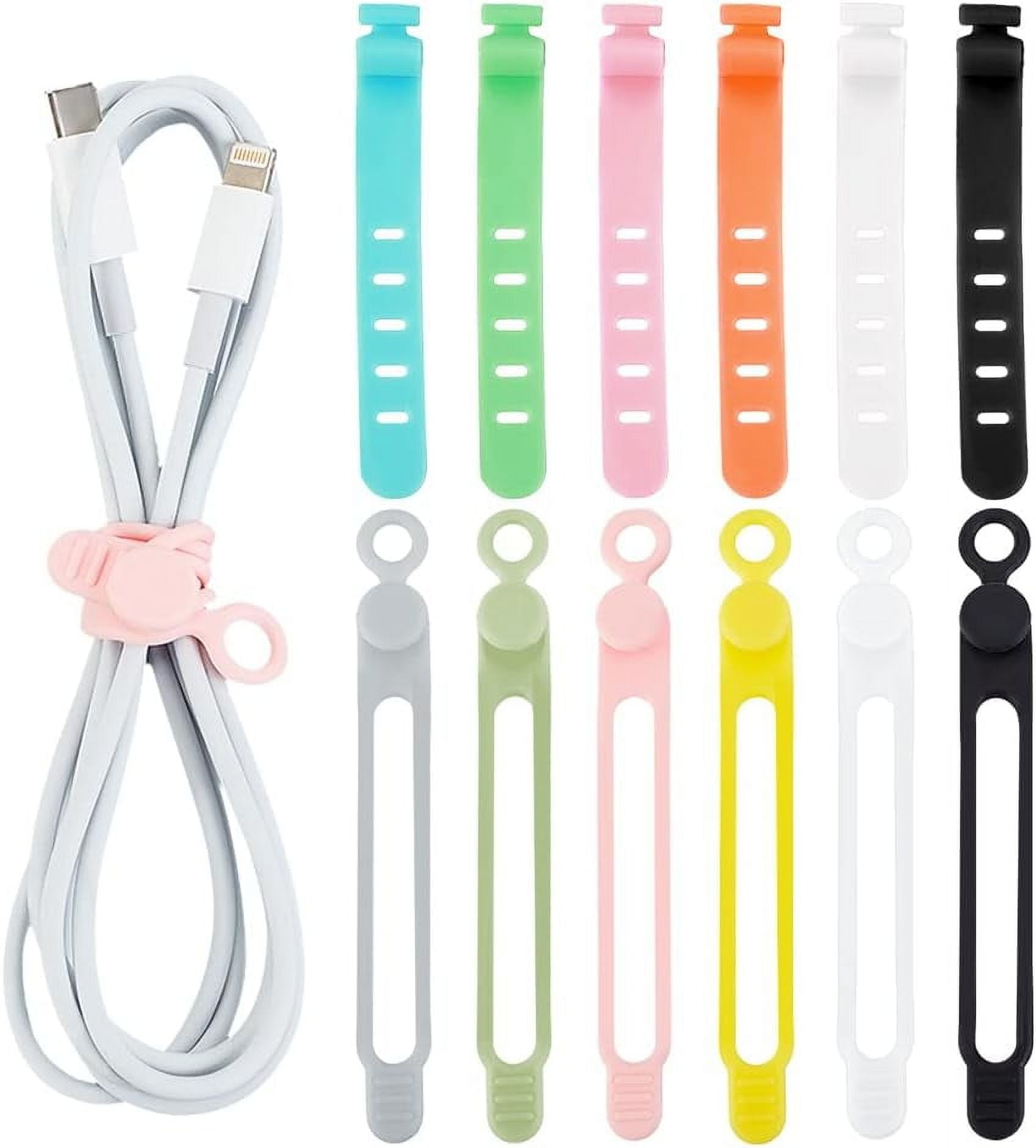 1 Set 36Pcs 12 Style Silicone Cable Ties Reusable Headphone Cable Line ...