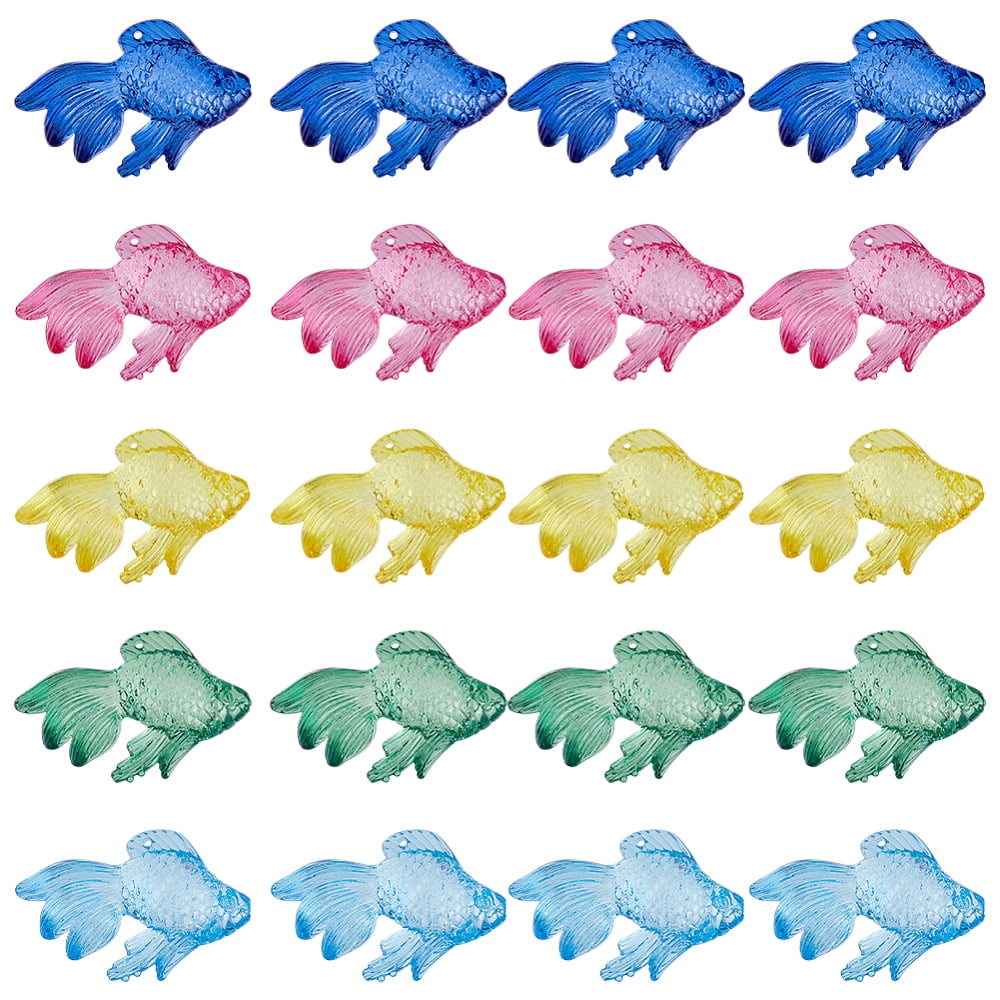 1 Set 36Pcs 6 Colors Transparent Acrylic Pendants Mixed Color 26x42mm ...