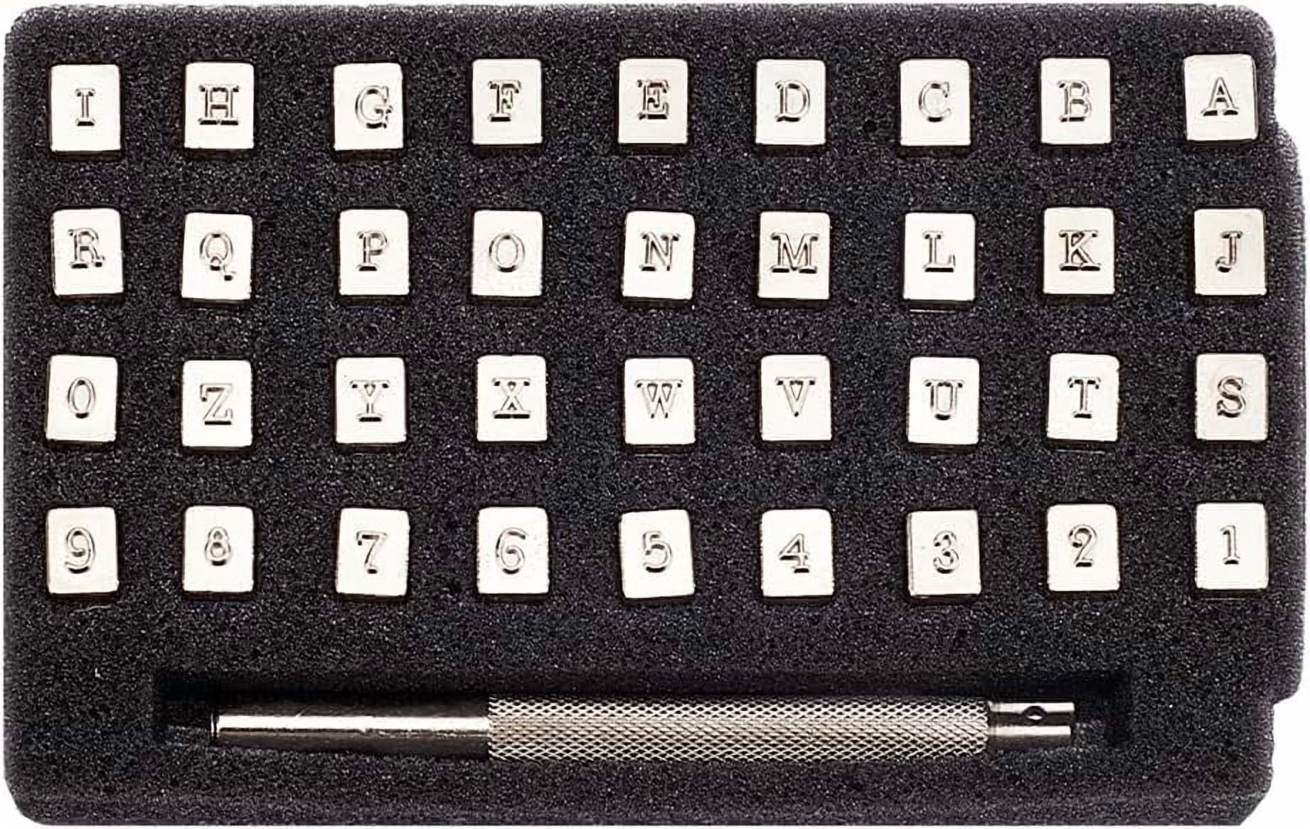 1 Set 36Pcs Capital Letters and Numbers Stamp Set 10x8mm Alloy Alphabet ...