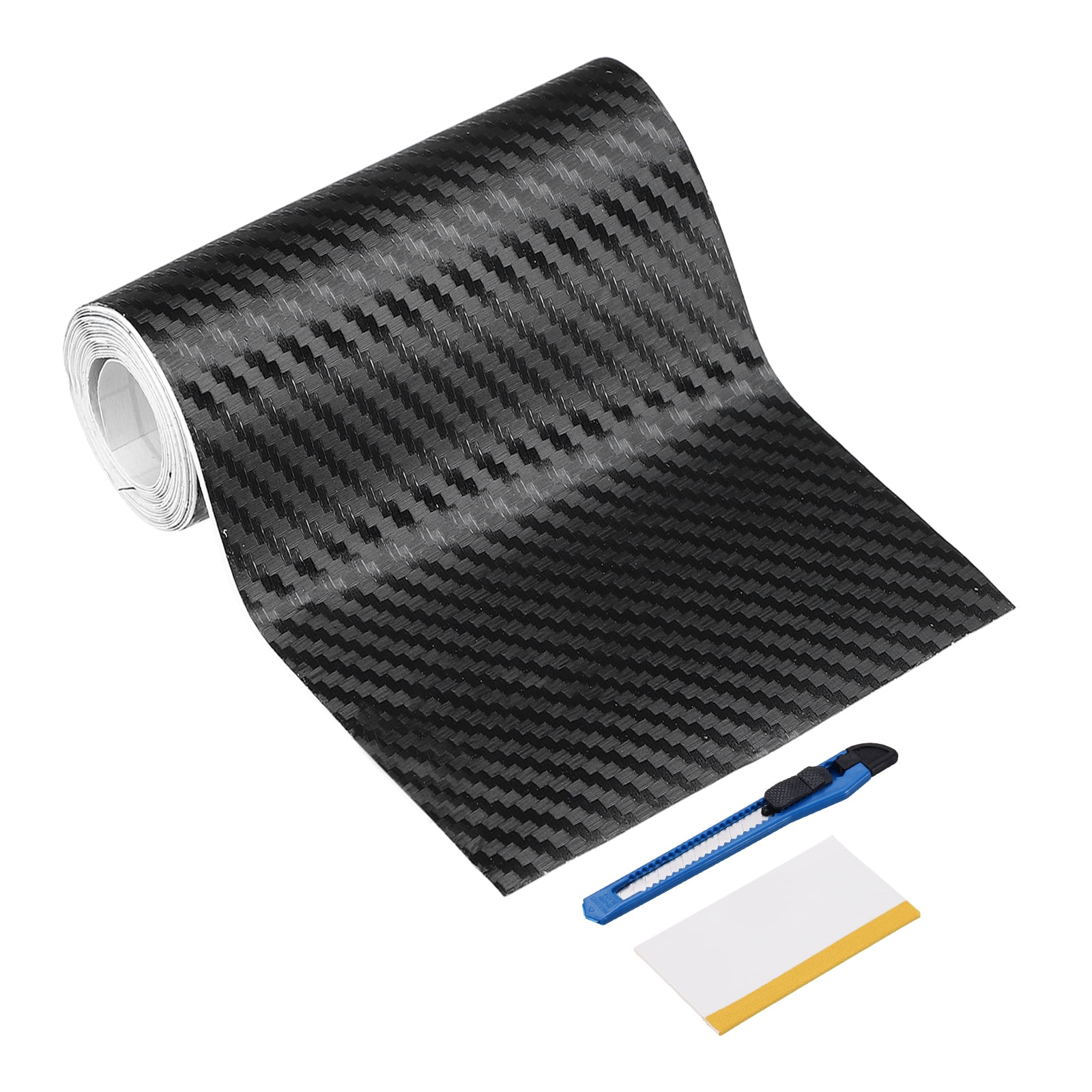 1 Set 3D Carbon Fiber Vinyl Wrap 1.97" x 16ft PVC Self-Adhesive Car ...