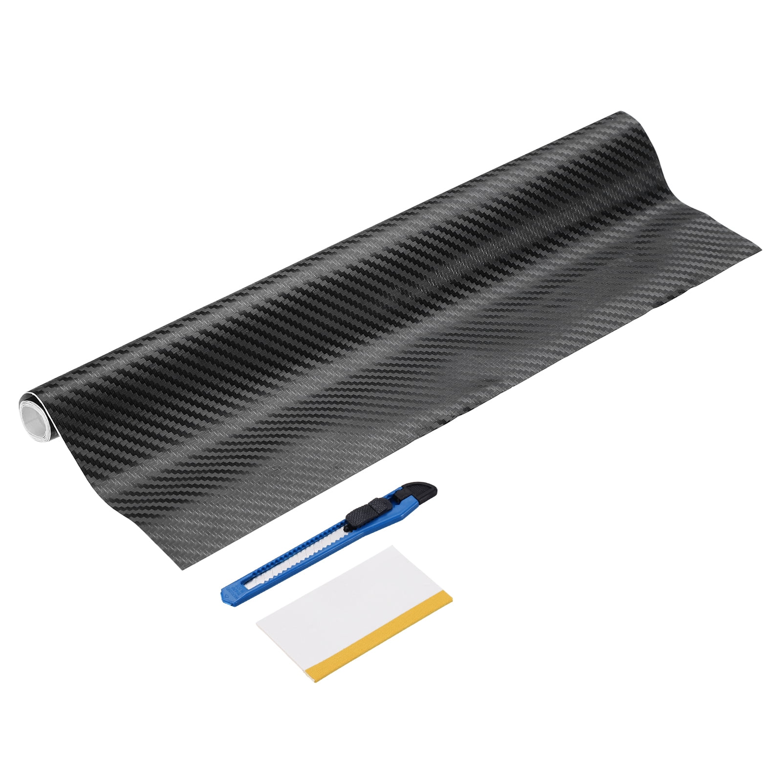 1 Set 3D Carbon Fiber Vinyl Wrap 11.81" x 2ft PVC Self-Adhesive Car ...