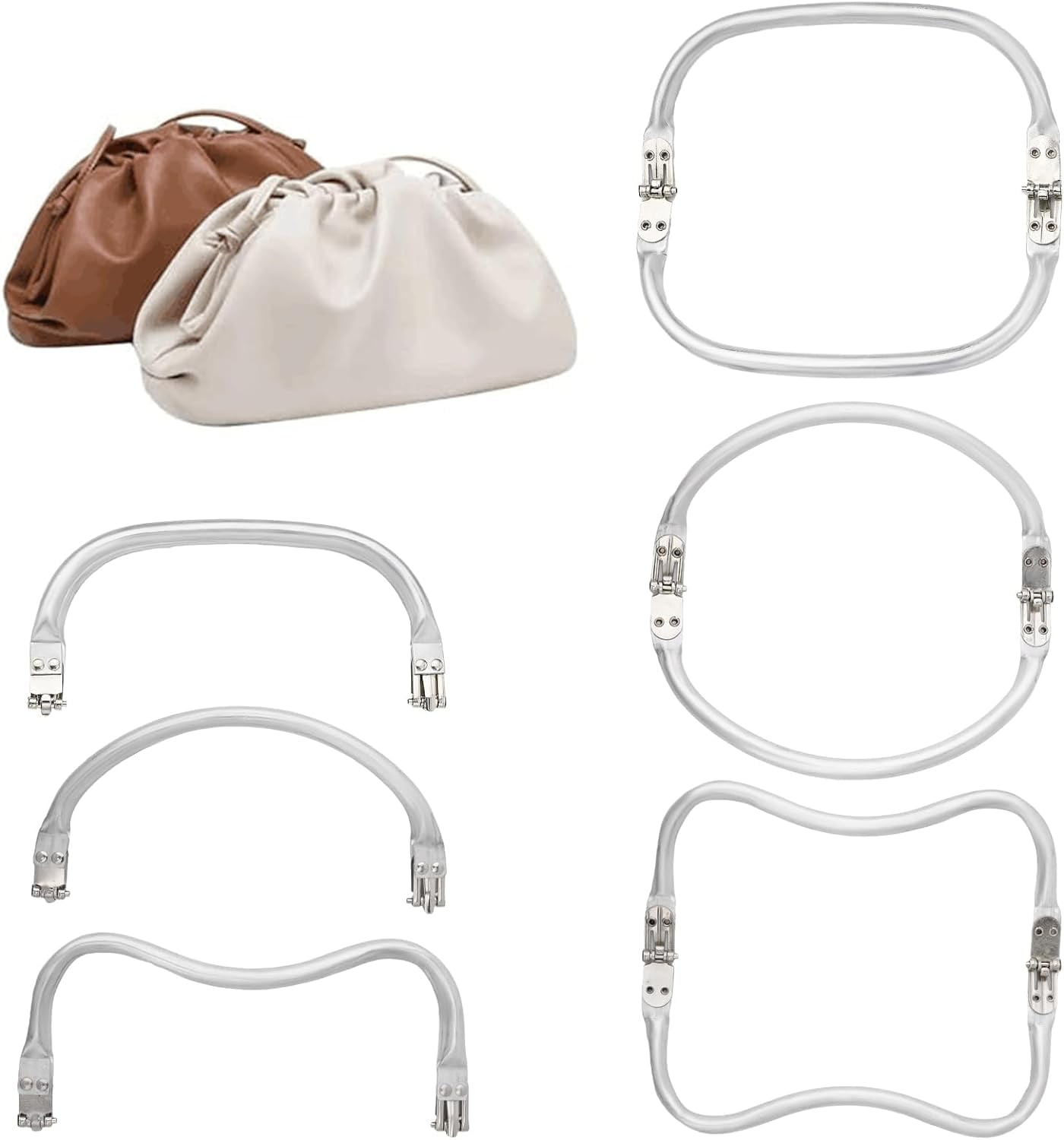 1 Set 3Pcs 3 Styles Aluminum Purse Frame Handle U-Shaped Bag Handle ...