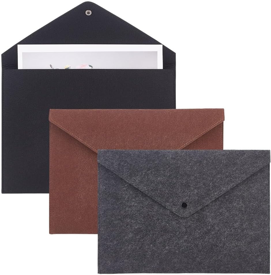 1 Set 3Pcs File Folders Felt Envelope File Bag A4 Felt Folder Felt ...