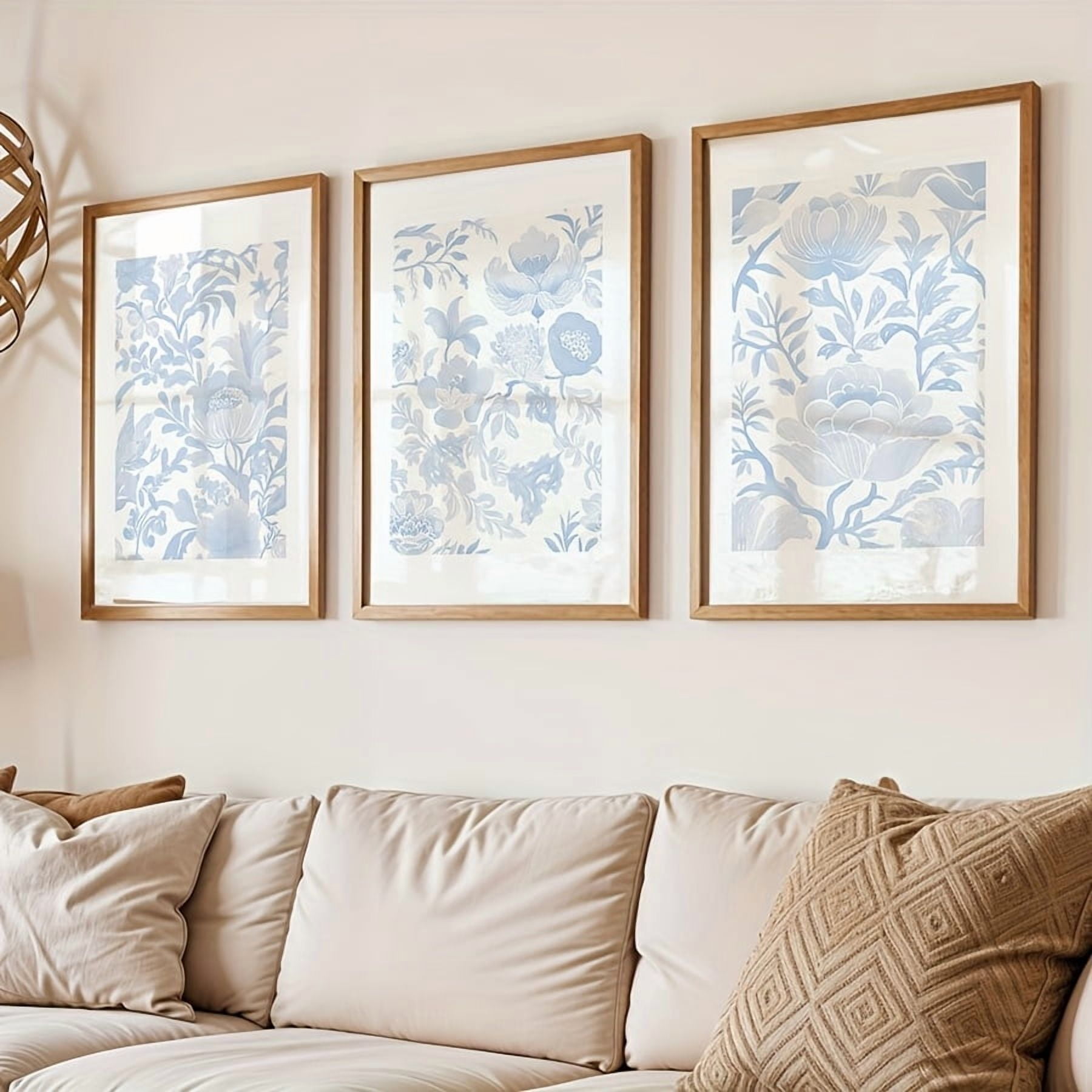 1 Set 3pcs Floral Art Deco Retro Rustic Painted Canvas Wall Posters ...