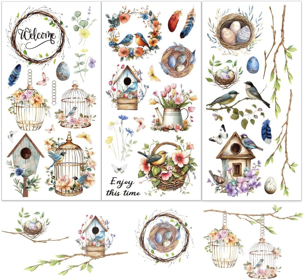 1 Set 3pcs/Set Spring Rub on Transfers for Furniture and Crafts 6x12 ...