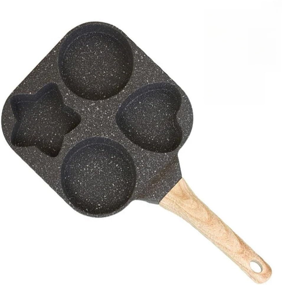 1 Set 4 Hole Skillet with Handle, Mini Pancake Maker for Breakfast, Non ...