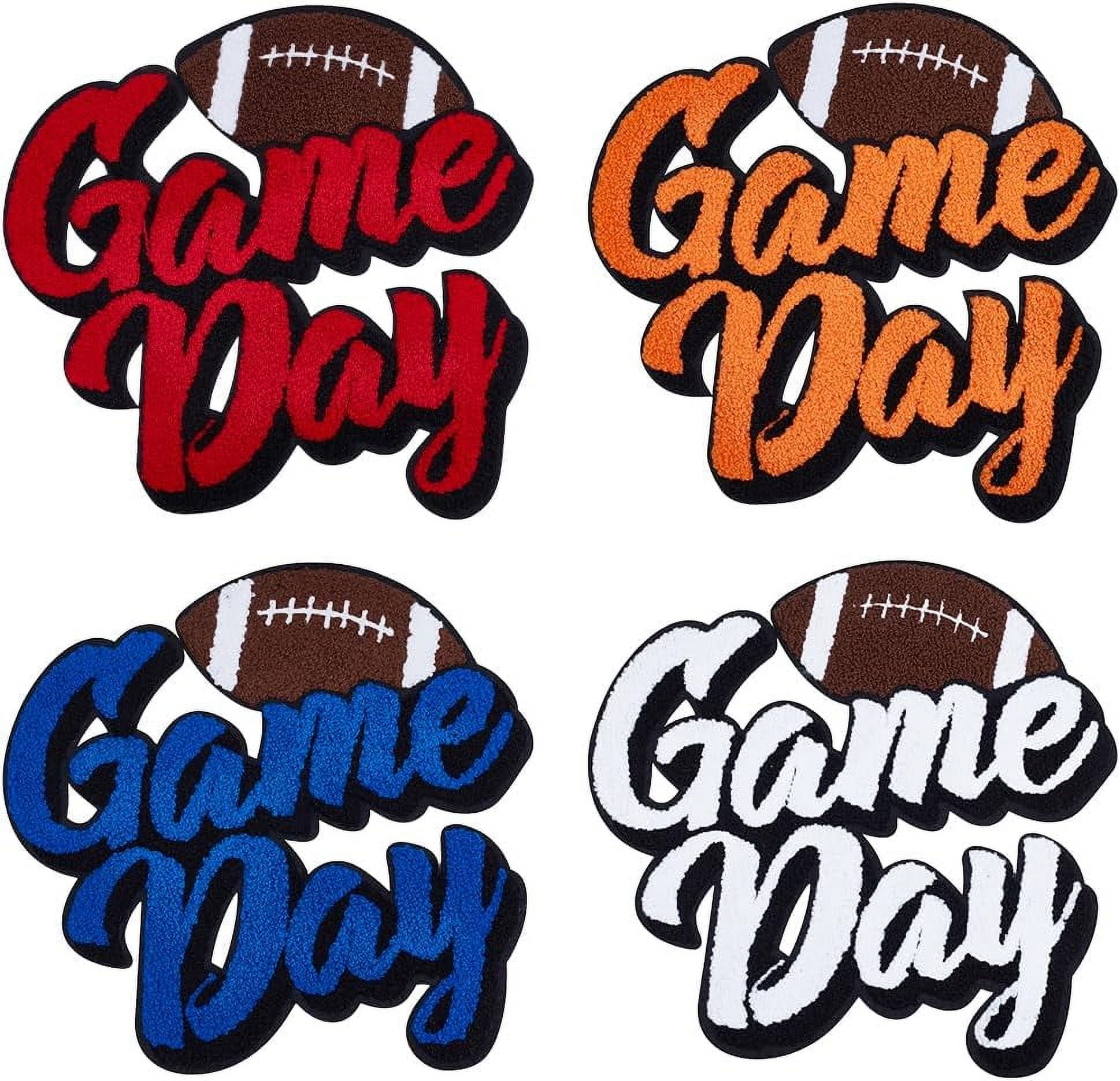 1 Set 4 Pcs 4 Colors Football Game Day Chenille Iron On Patch 10.2x9 ...