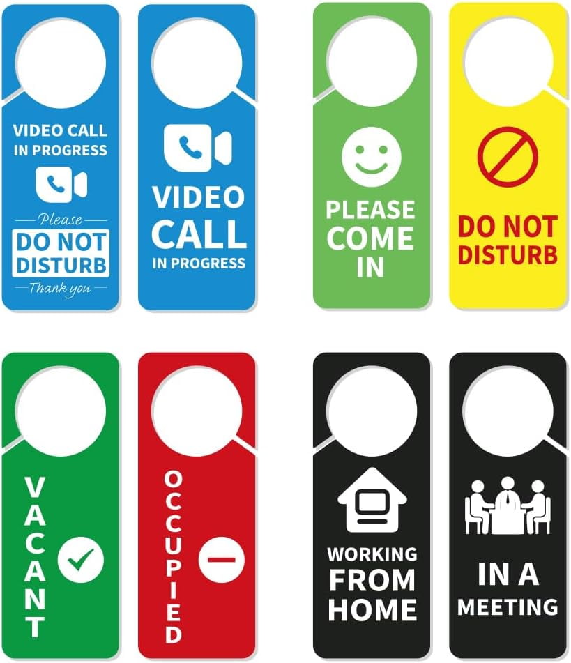 1 Set 4 Pcs 8 Options Do Not Disturb Door Hanger Sign Funny Style PVC ...
