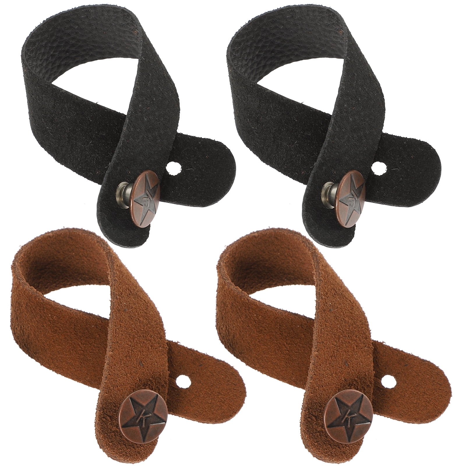 1 Set 4 Pcs Guitar Neck Straps Leather Headstock Strap Lock (Random ...