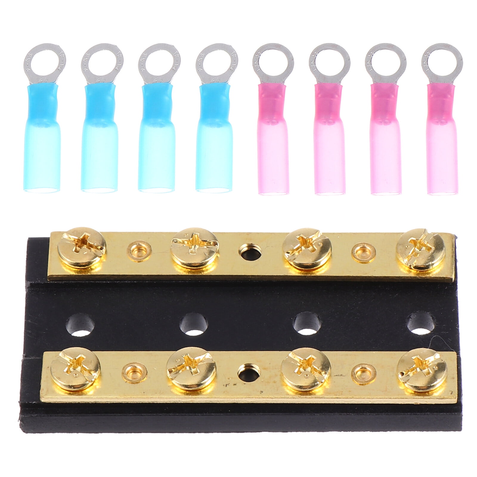 1 Set 4 Positions Dual Row Bus Bar Electric Terminal Junction Block 60A ...