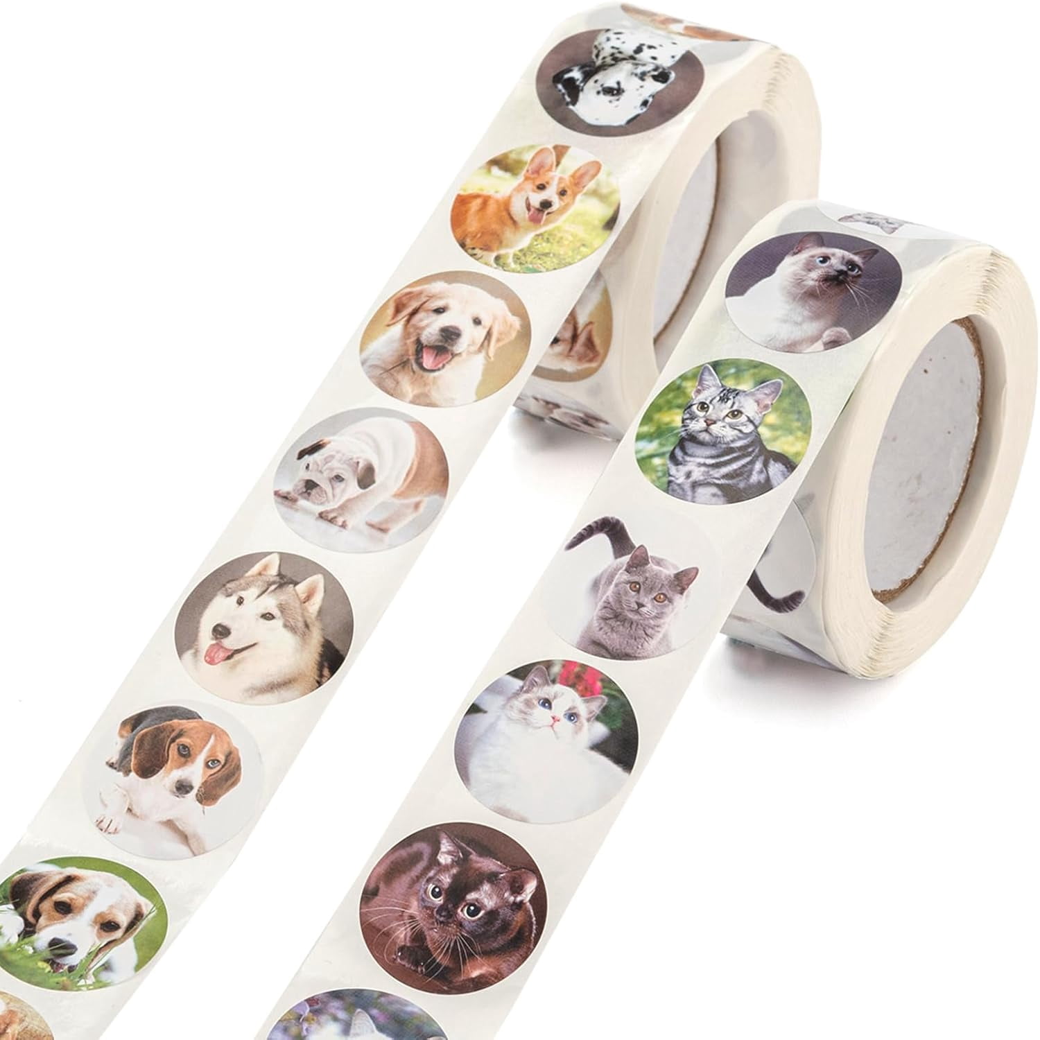 1 Set 4 Rolls 2 Style Cat & Pet Dog Pattern Self-Adhesive Kraft Paper ...