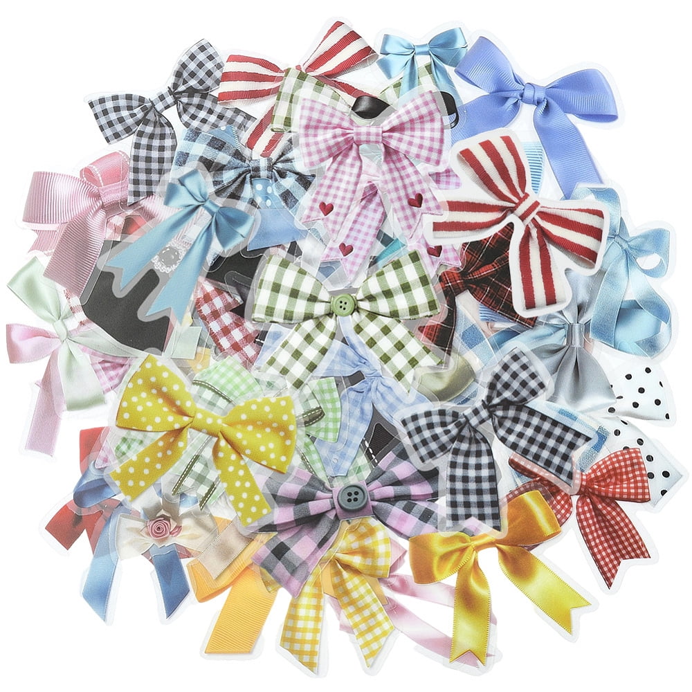 1 Set 4 Sets PVC Plastic Decorative Sticker Labels Bowkont Shape Mixed ...