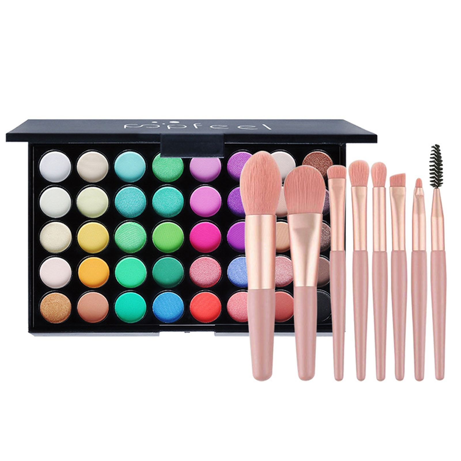 1 Set 40-Color Eyeshadow Makeup Palette with Eye Brushes Set ...