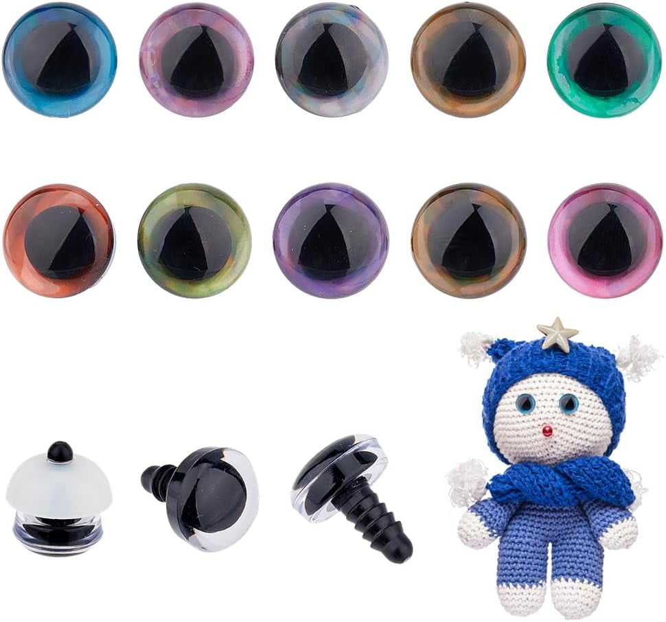 1 Set 40 Sets 10 Colors Plastic Craft Eyes Safety Eyes with Spacer and ...