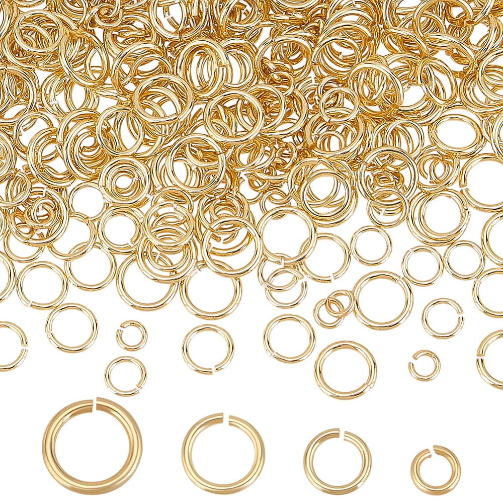 1 Set 400Pcs 4 Styles Brass Open Jump Rings Long-Lasting Plated Real ...
