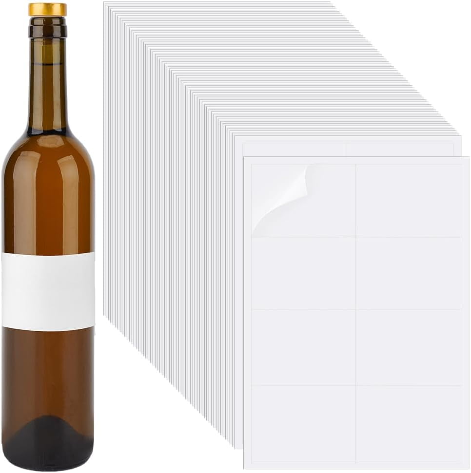 1 Set 400pcs Adhesive Wine Bottle Labels Printable Wine Label Stickers ...