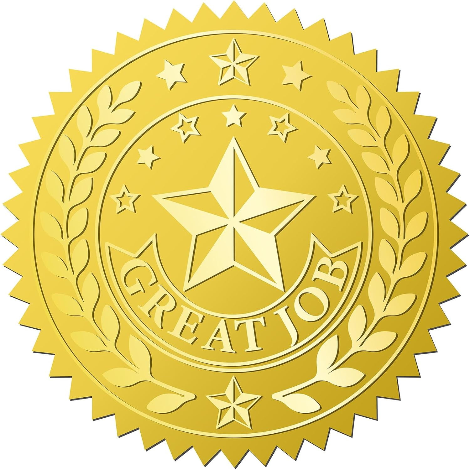 1 Set 408Pcs Great Job Star Gold Foil Embossed Stickers 2" Official ...