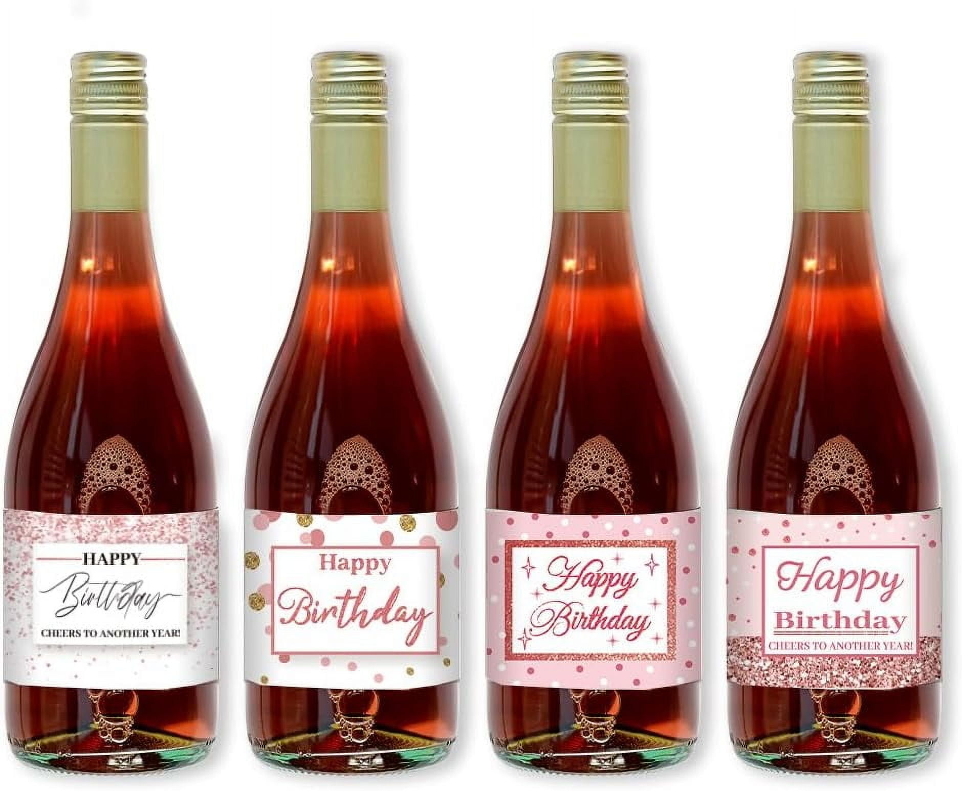 1 Set 40pcs Birthday Wine Bottle Labels 4 Styles Waterproof Wine Bottle ...