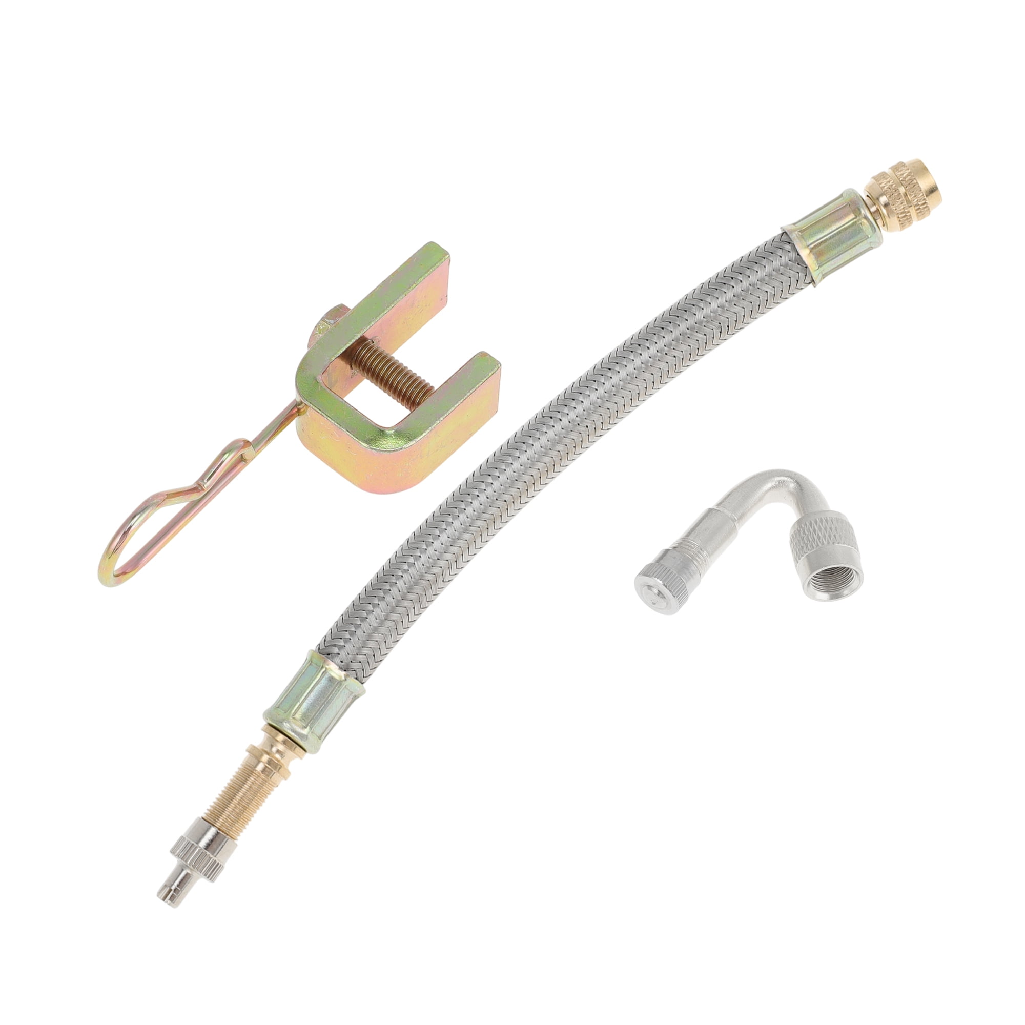 1 Set 45 Degree Copper Tire Valve Extension with Flexible Stainless ...