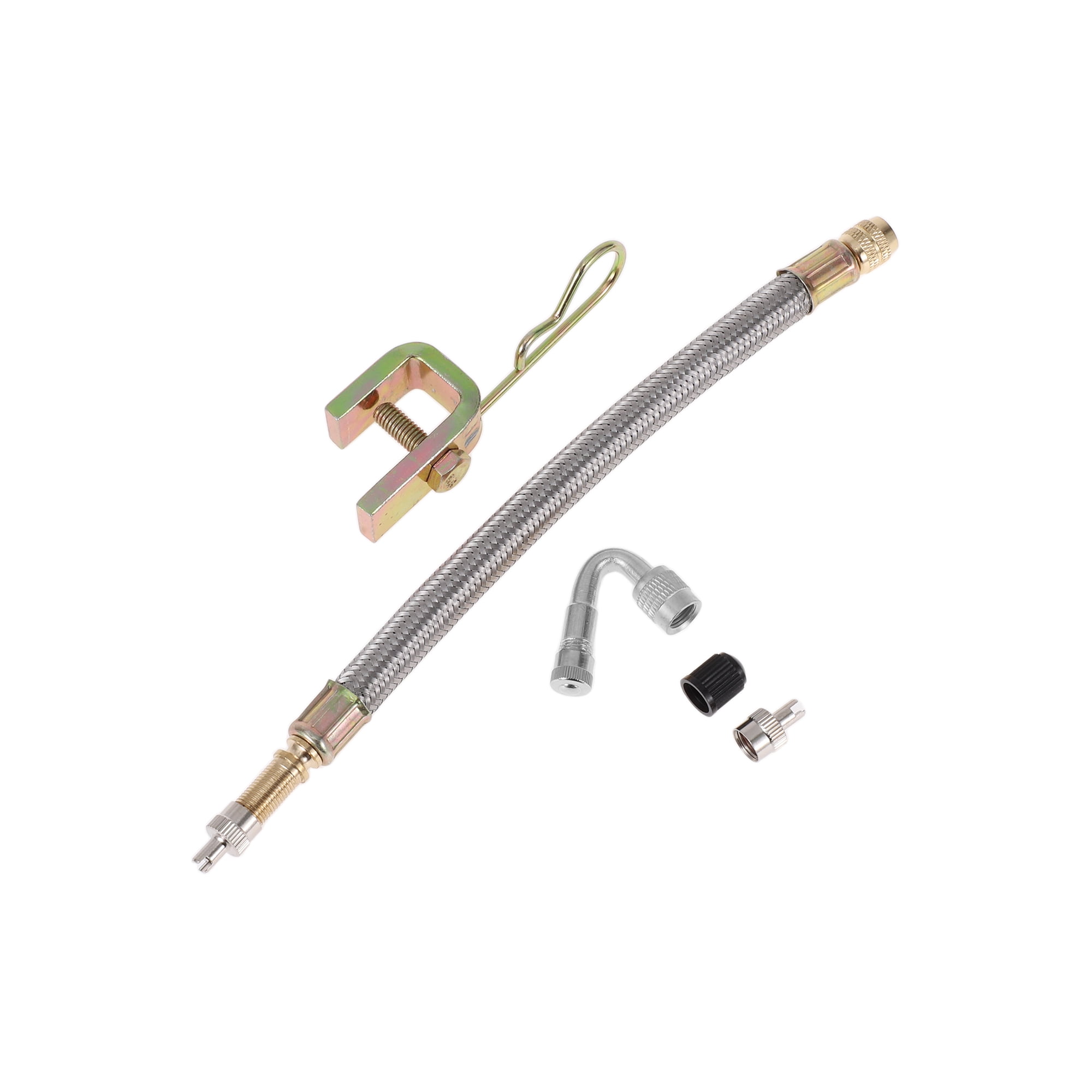1 Set 45 Degree Copper Tire Valve Extension with Flexible Stainless ...