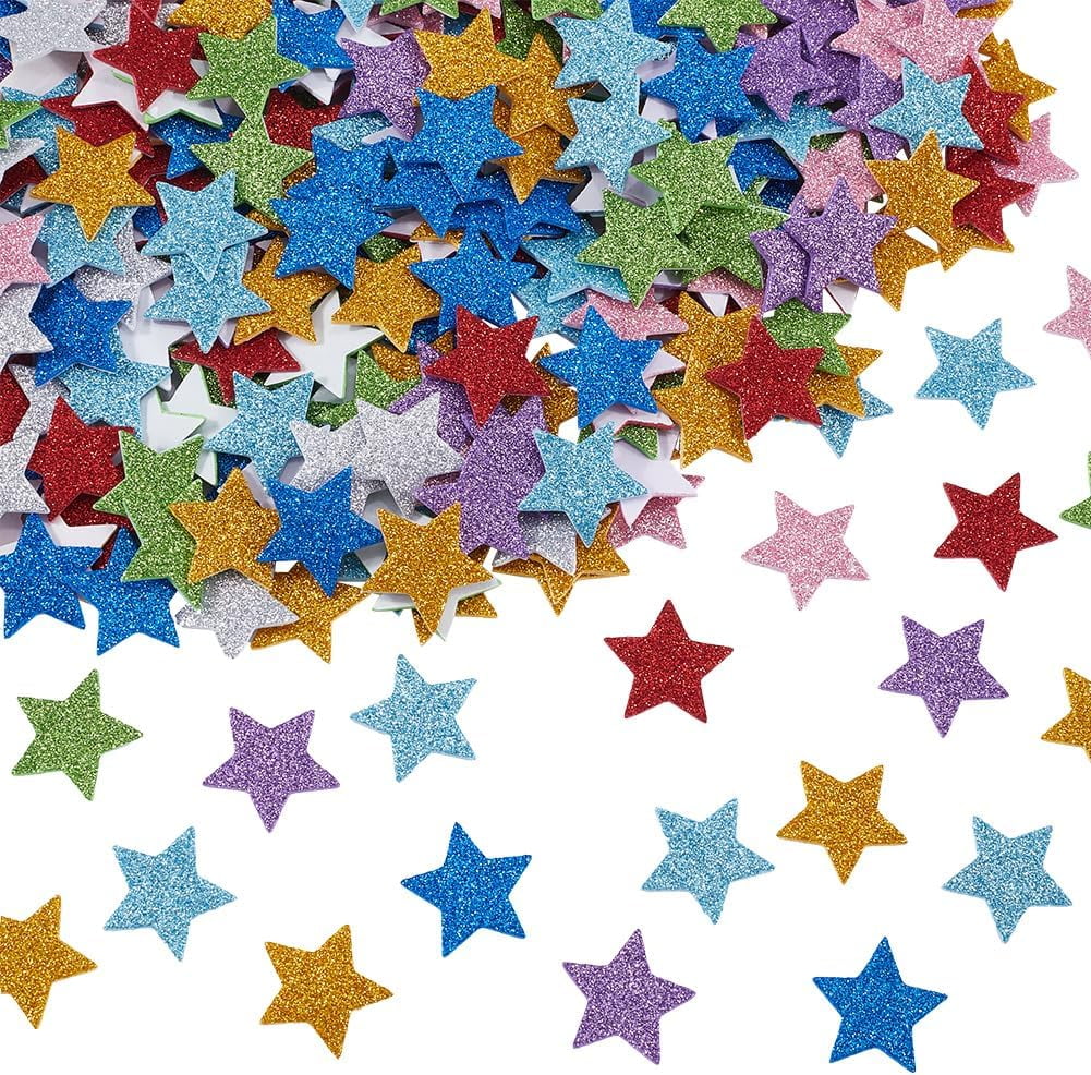 1 Set 480Pcs 8 Colors Glitter Star Stickers Foam Sticker Crafts ...