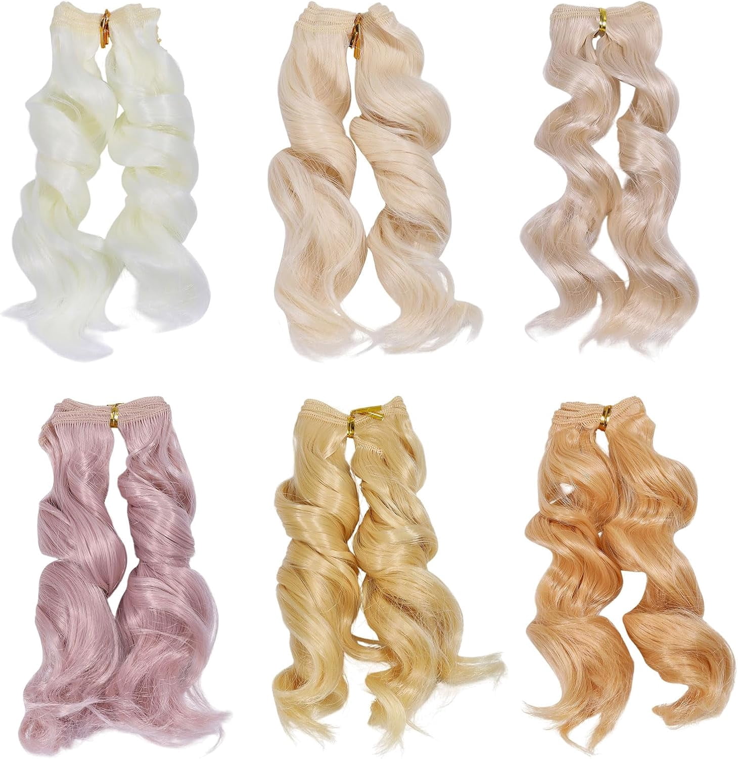 1 Set 4Pcs 4 Colors High Temperature Fiber Hairs Mixed Color 180x1020x1 ...