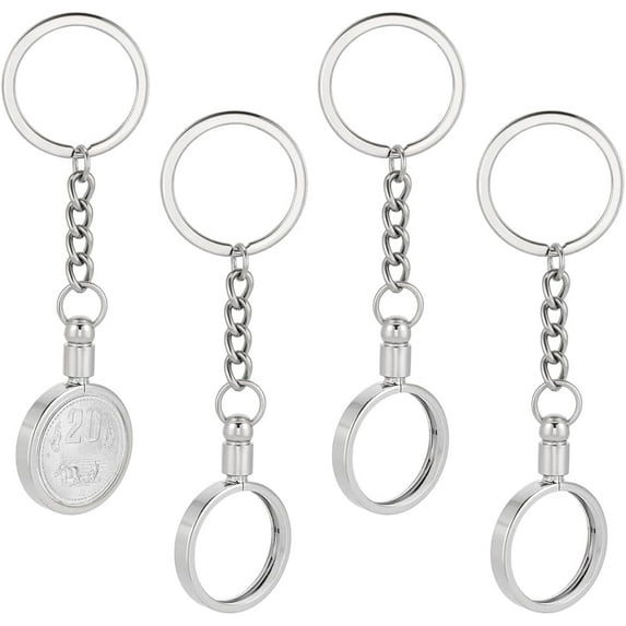 1 Set 4Pcs Alloy Keychain Rings Ring Platinum 102mm - Walmart.com