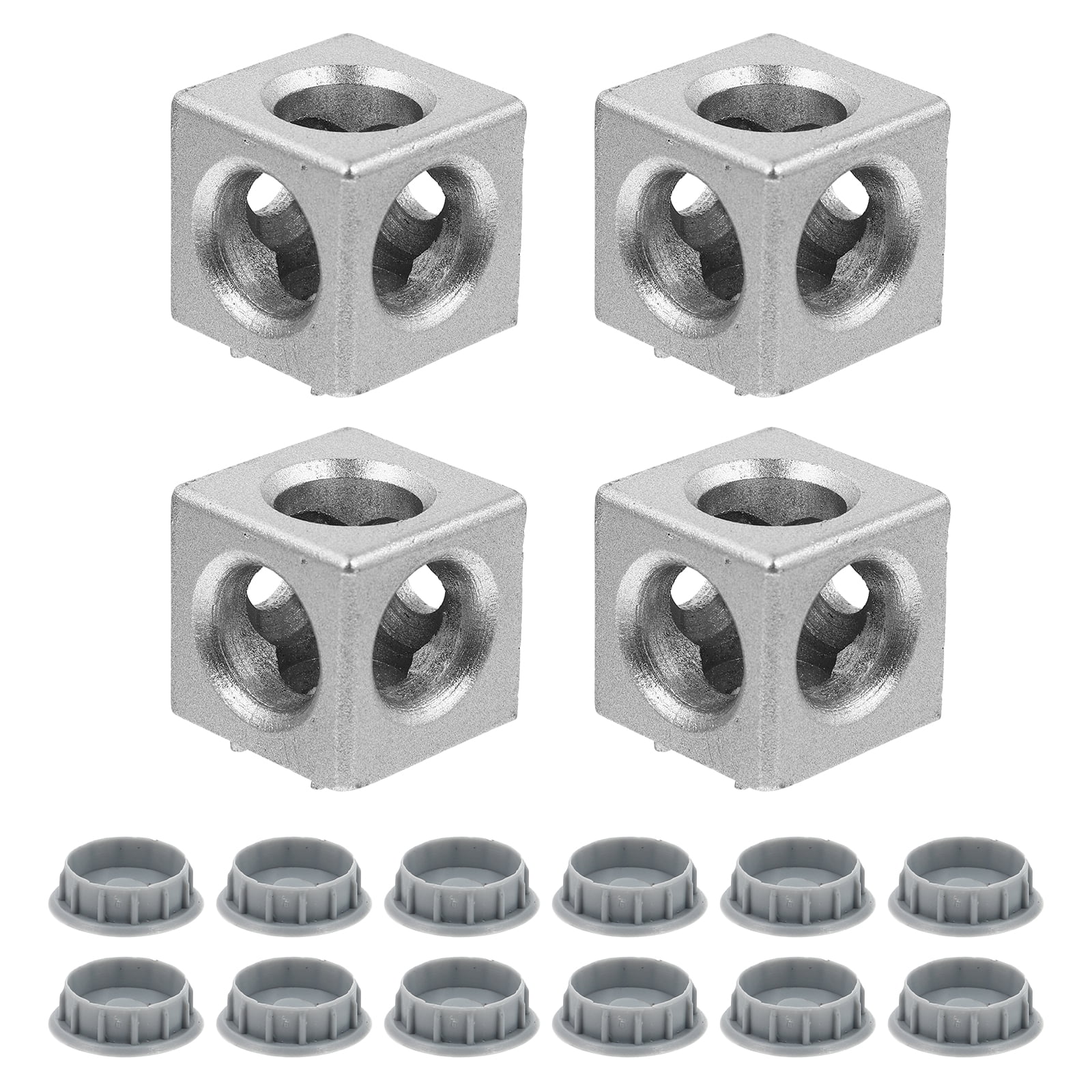 1 Set 4pcs Aluminum Profile Corner Bracket Corner Bracket Cube (Silver ...