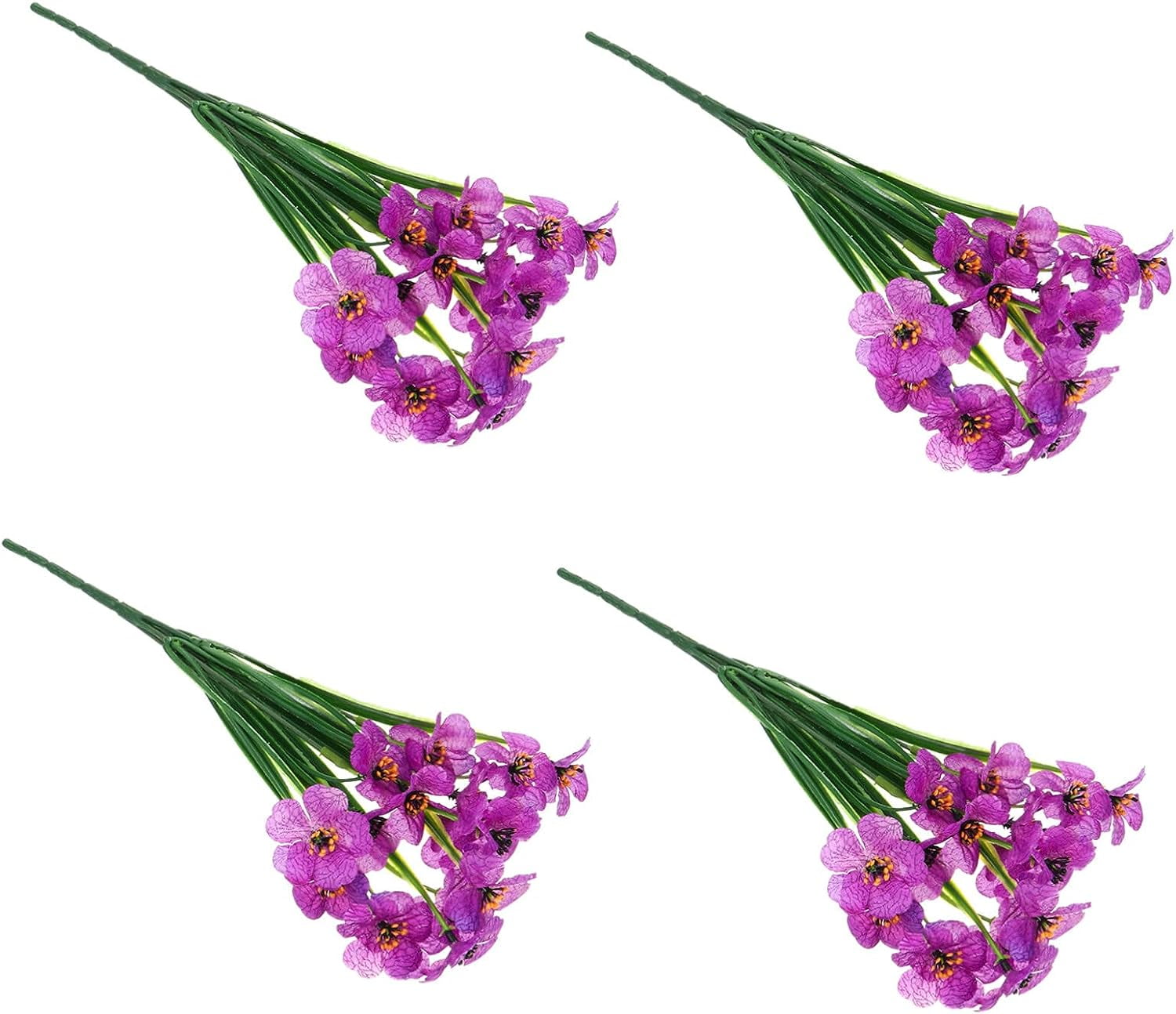 1 Set 4pcs Decorative Artificial Flowers Fake Artificial Greenery Stem ...