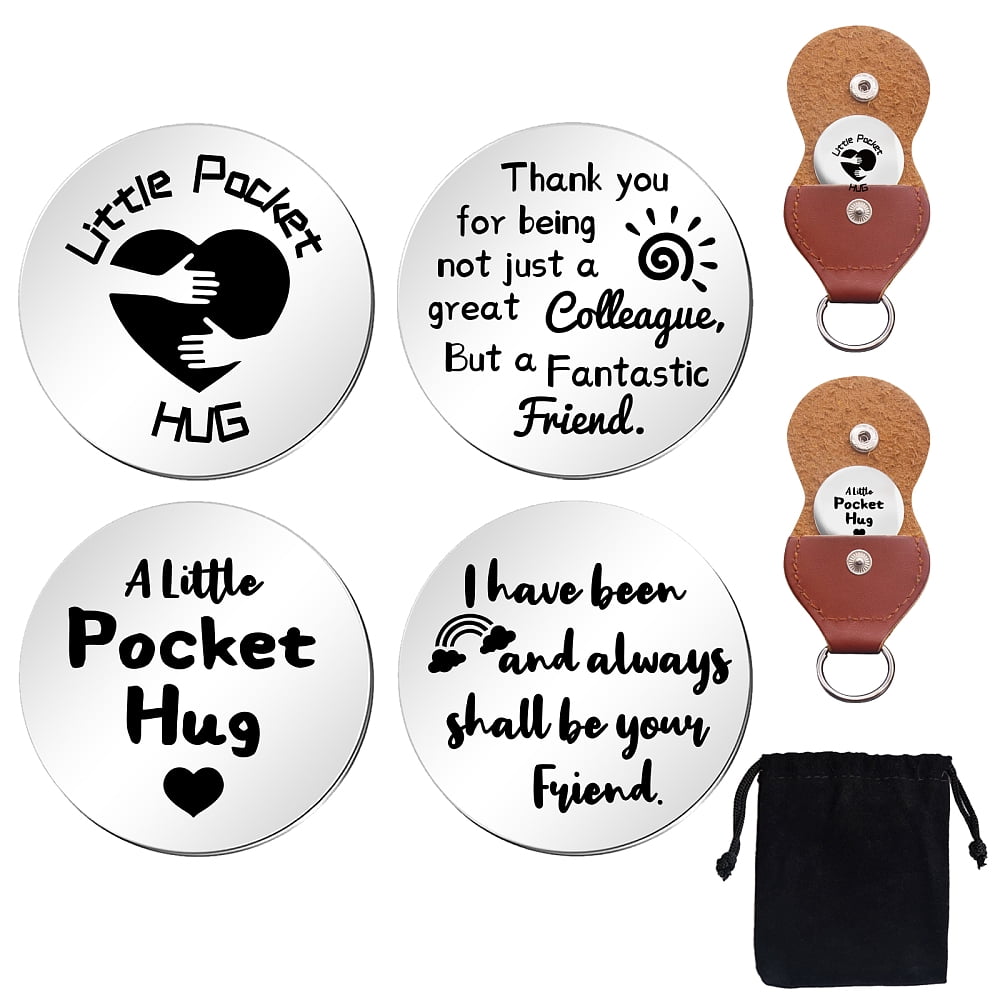 1 Set 4pcs Friendship Theme Flat Round Double-Sided Engraved Stainless ...