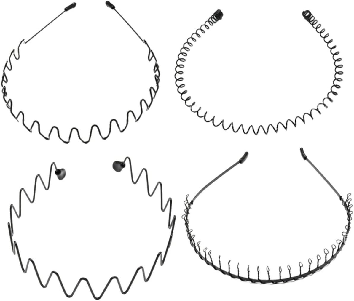 1 Set 4pcs Metal Hairband Hair Ties Hair Ties for Guys Mens Hair Bands ...