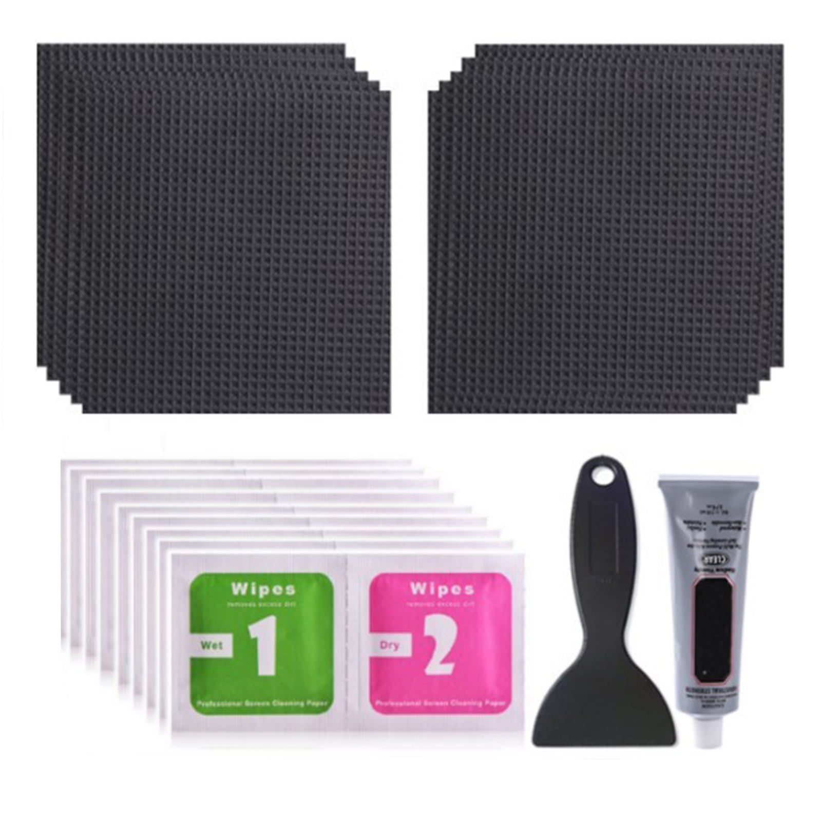 1 Set 4x4-Inch Trampoline Repair Patch Kit with Scraper Adhesive Wiper ...
