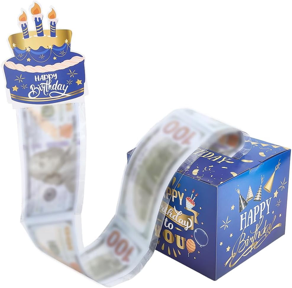 1 Set 5.12x5.12in Blue Surprise Box Cash Gifts Ideas Funny Pull Out ...