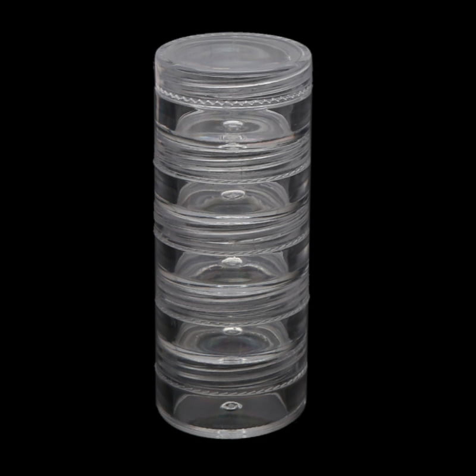 1 Set 5 Layer Cylinder Stackable Bead Containers Plastic Round Clear ...