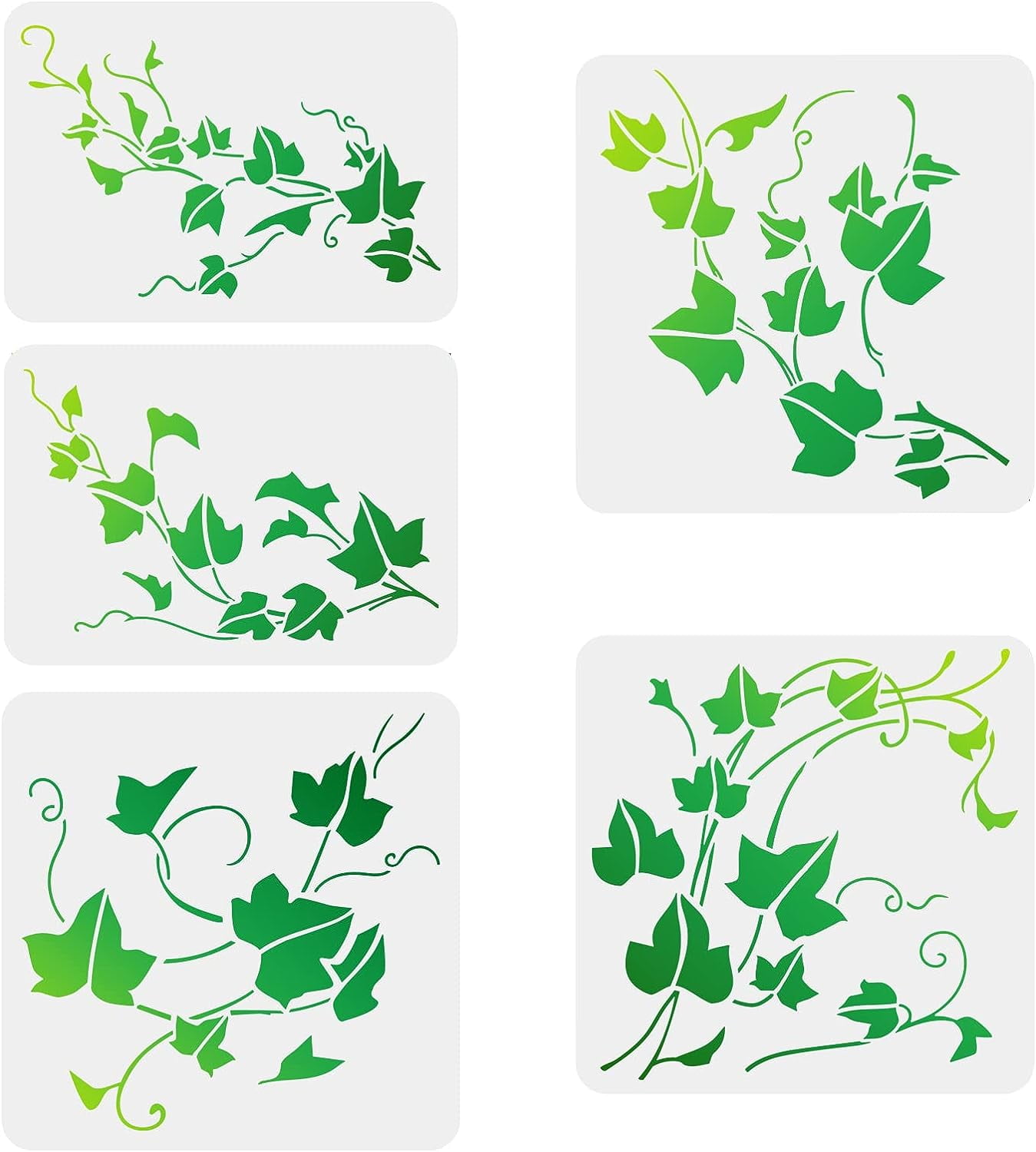 1 Set 5 Pcs Ivy Stencil 2 Size Reusable Vine Drawing Stencil DIY Craft ...