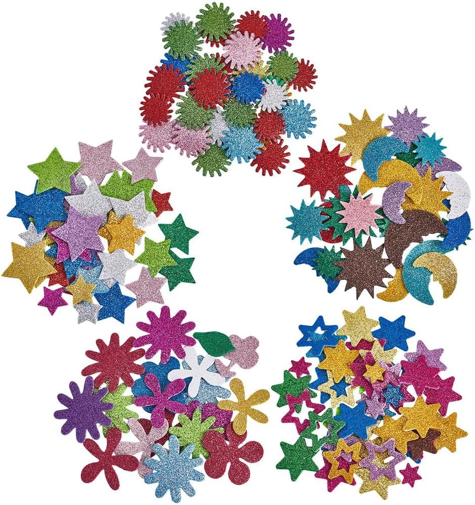 1 Set 5 Sets 5 Styles Foam Star Stickers Glitter Foam Shape Stickers ...