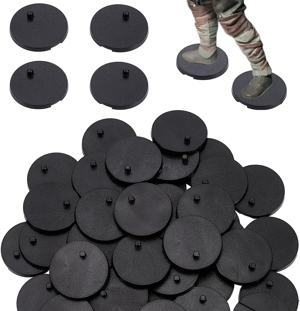 1 Set 50 Pcs Plastic Black Stand Bases 1.2inch Model Display Support ...