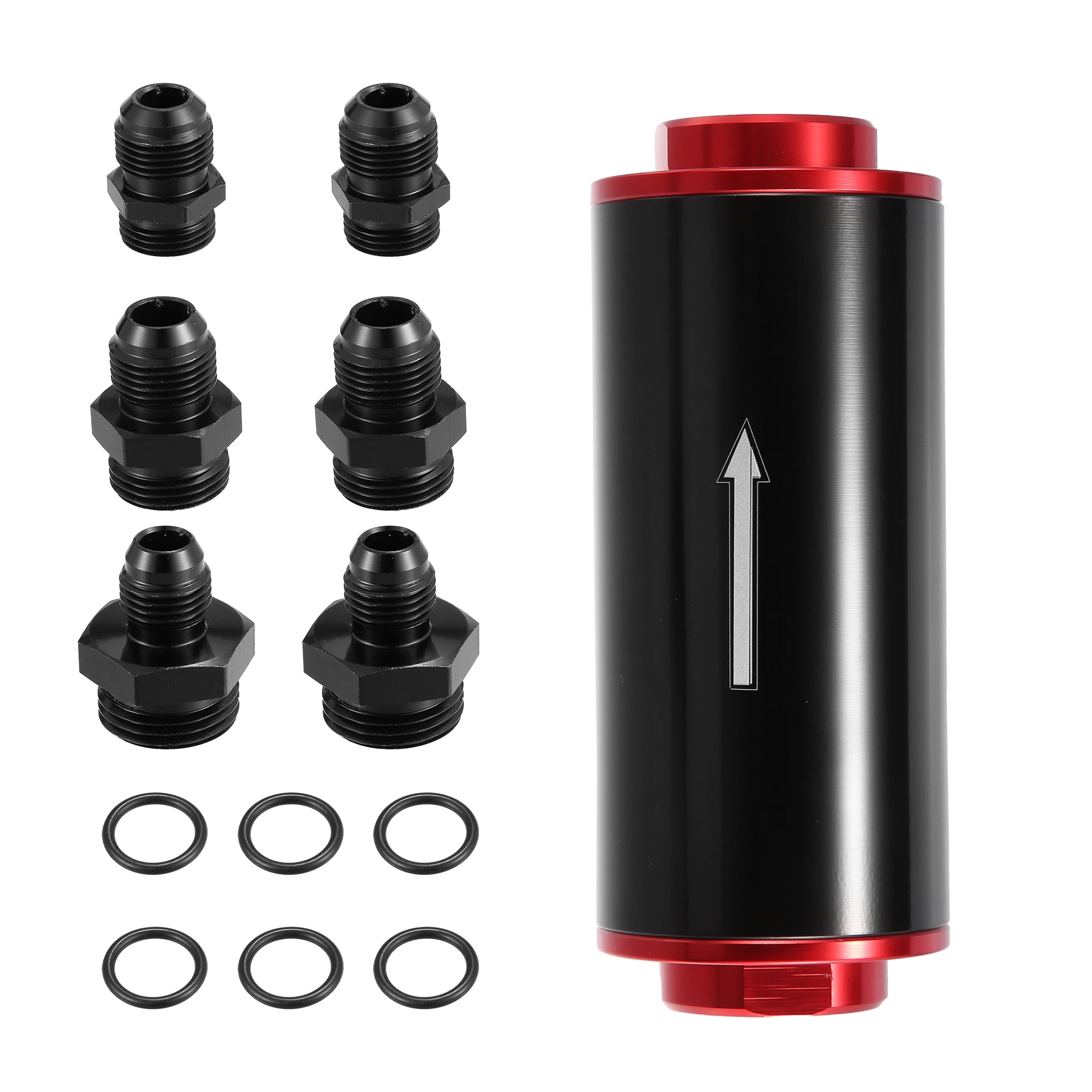 1 Set 50mm Inline Gas filter High Flow 30 Micron 6AN 8AN 10AN Adapter ...