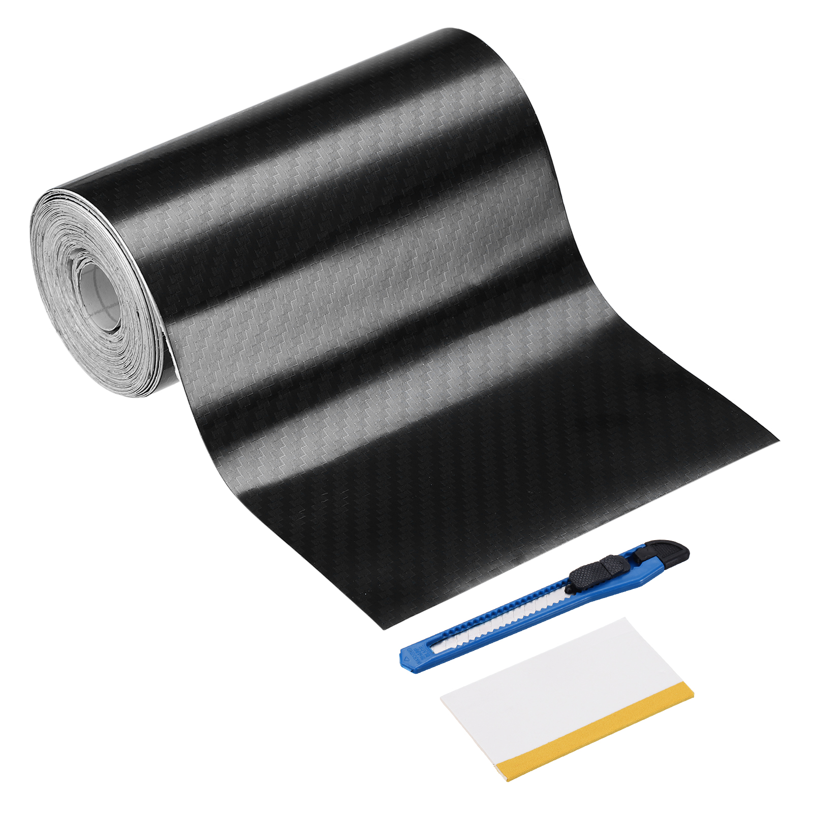 1 Set 5D Carbon Fiber Vinyl Wrap 3.94" x 16ft Self-Adhesive Car Sticker ...