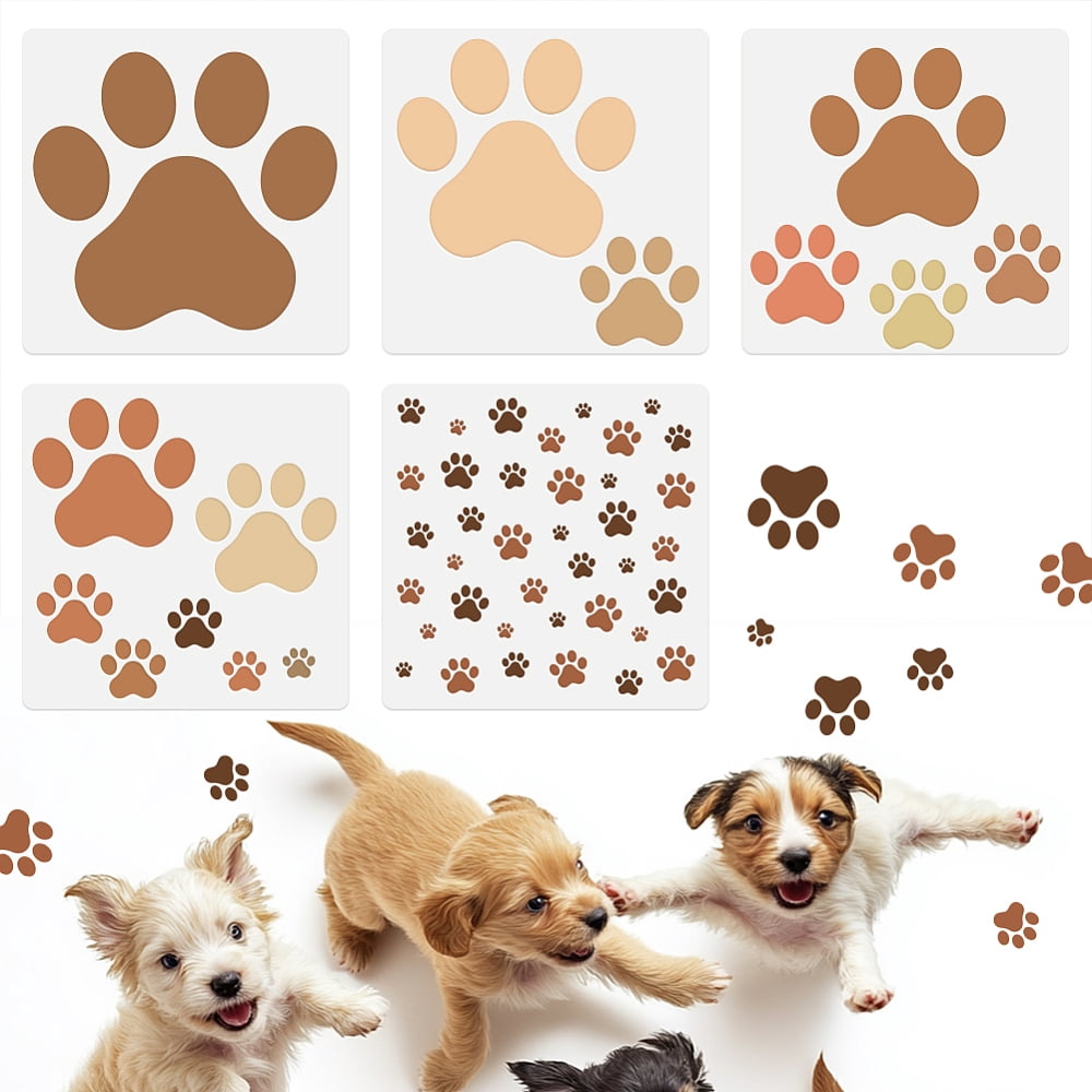 1 Set 5Pcs 5 Styles PET Hollow Out Drawing Painting Stencils for DIY ...
