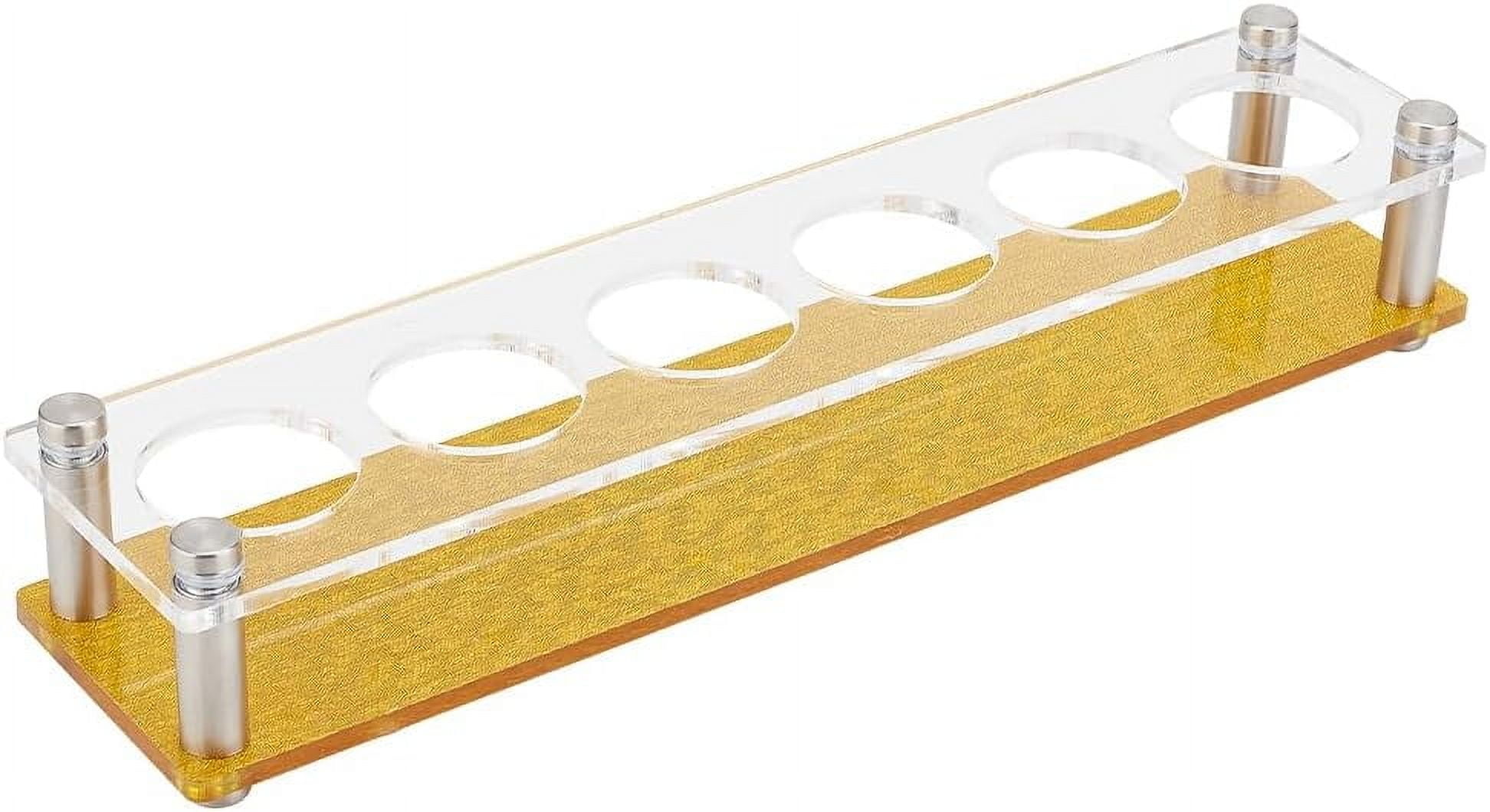 1 Set 6 Hole Acrylic Shot Glass Holder Clear Shot Glass Display Tequila ...