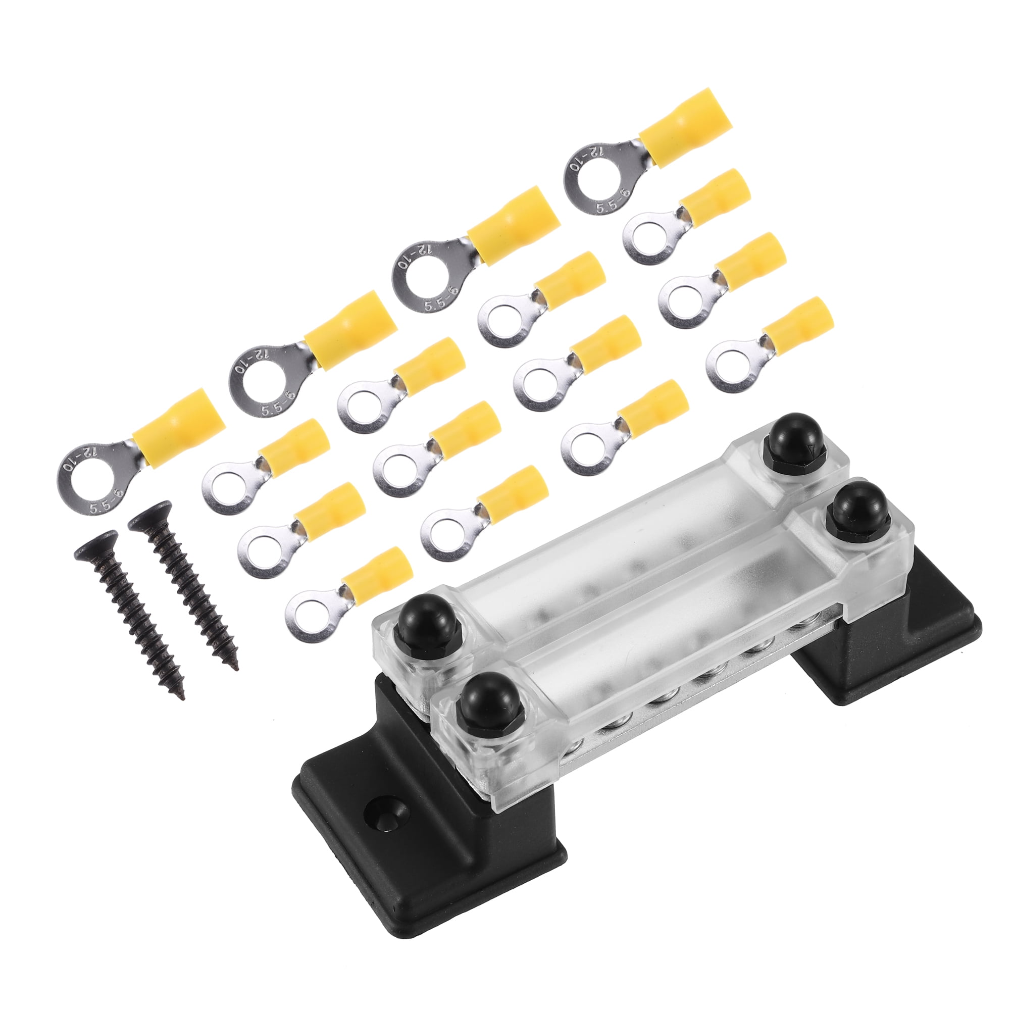 1 Set 6 Way Terminal Bus Bar Car Boat 150A Dual Row Ground Distribution ...