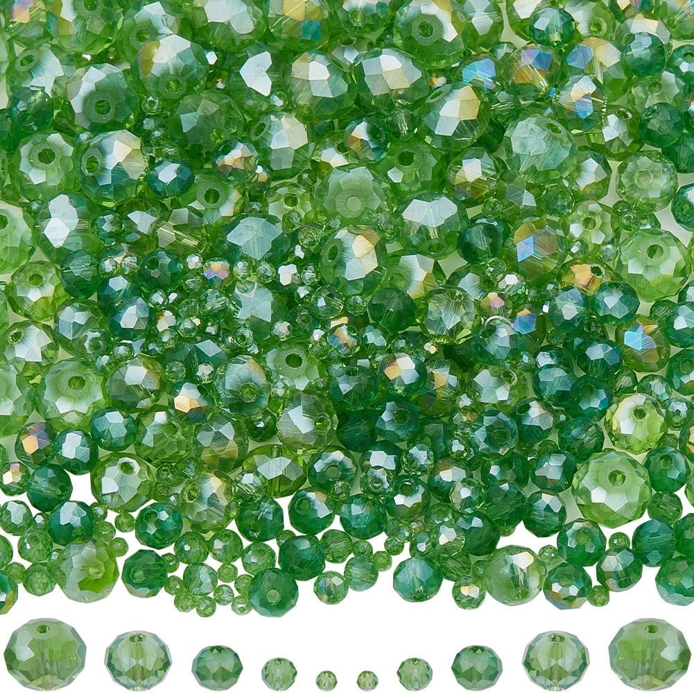 1 Set 600Pcs Electroplate Glass Beads Strands AB Color Plated Faceted ...