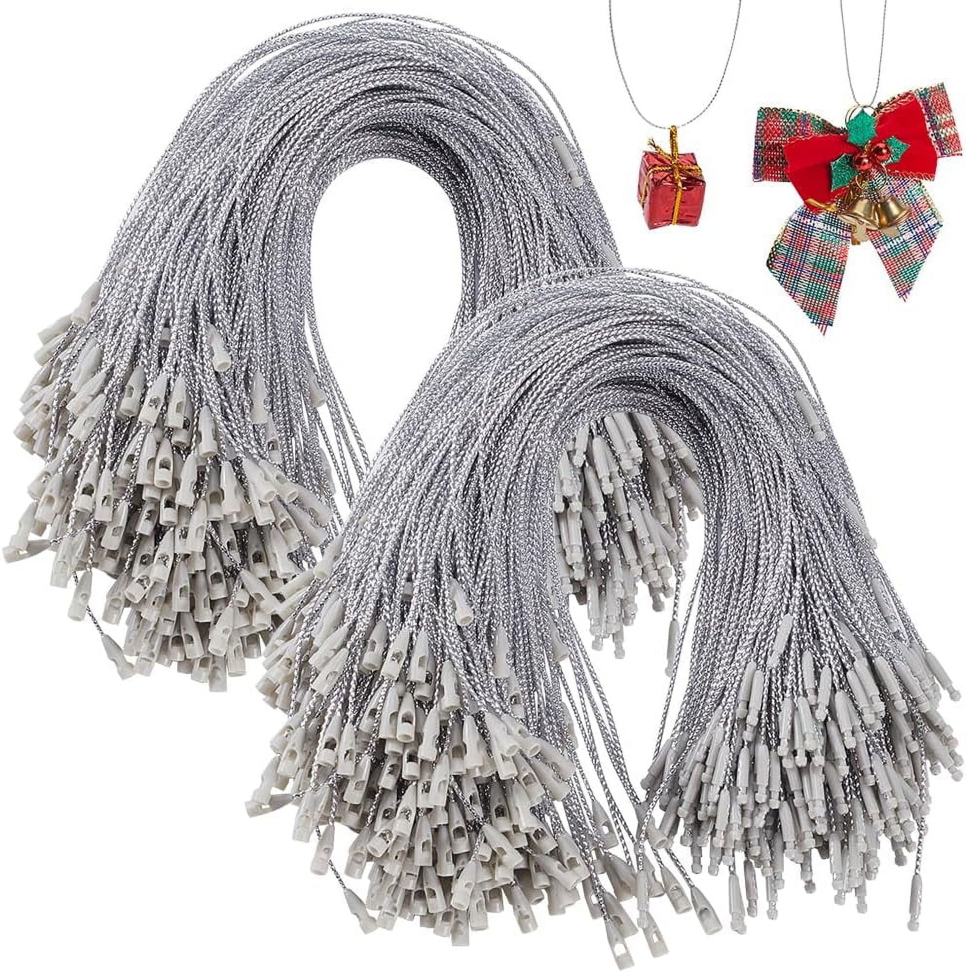 1 Set 600Pcs Ornament Hanger Strings Ornament Fasteners Silver Precut ...
