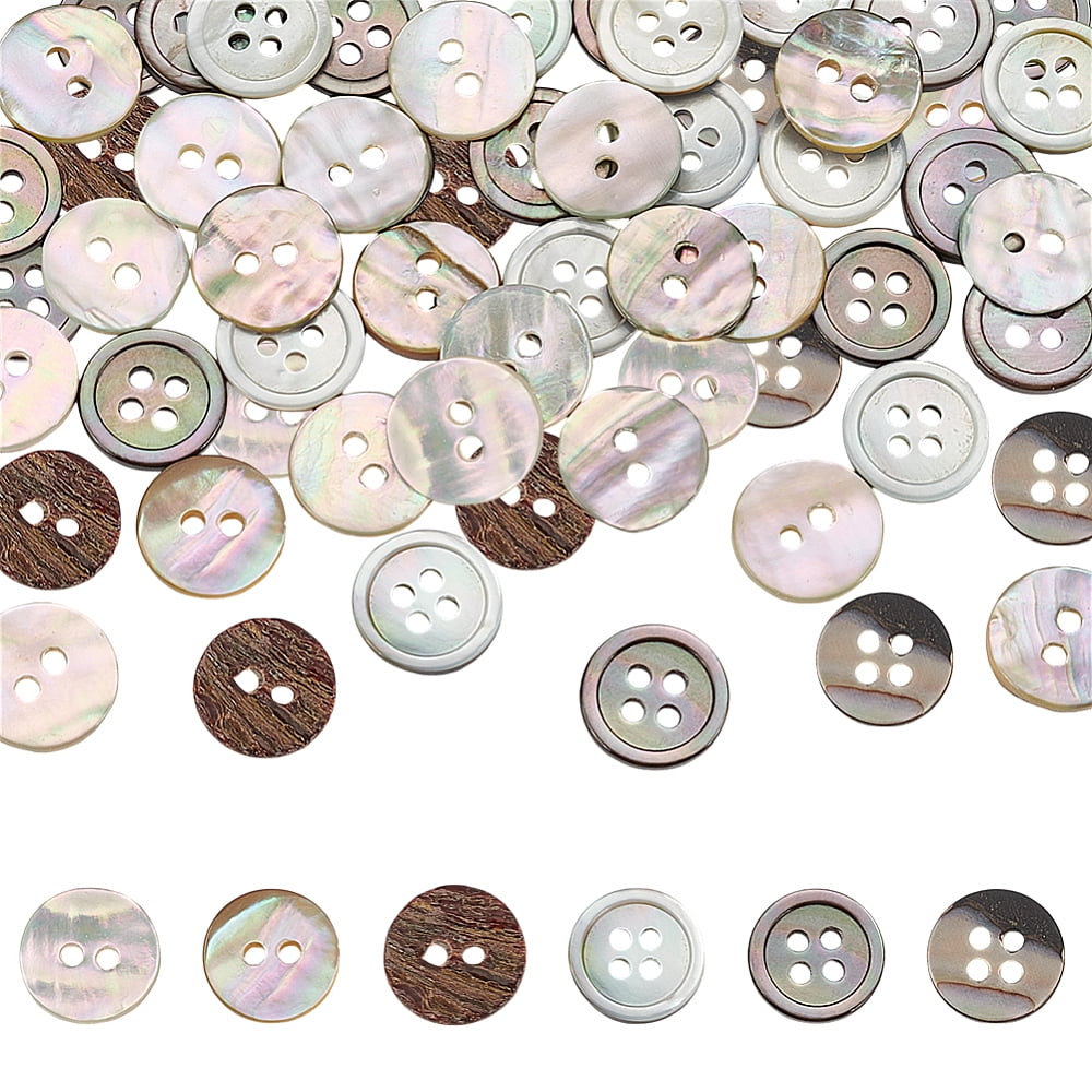 1 Set 60Pcs 4 Style Natural Paua Shell Buttons Clothing Accessories ...