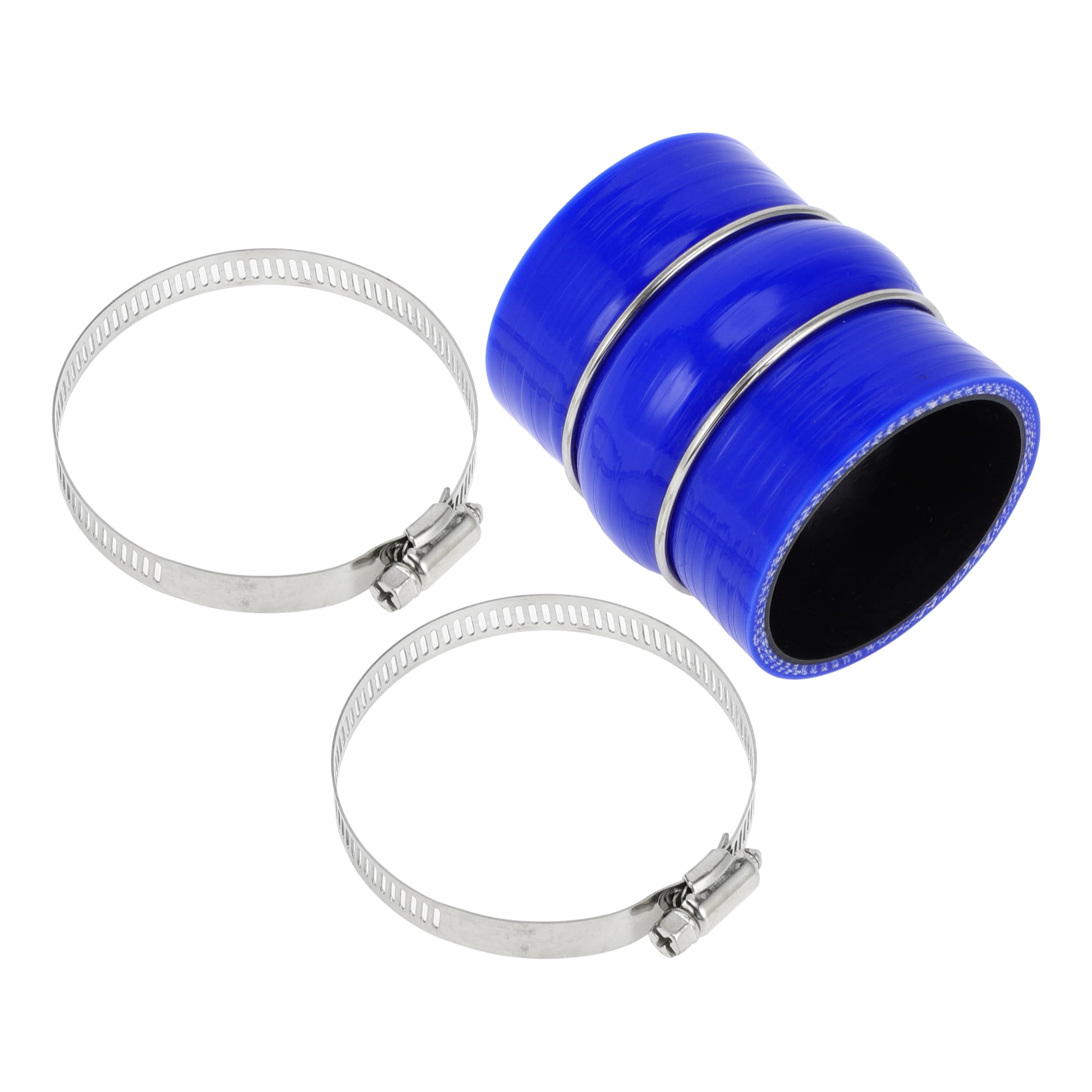 1 Set 60mm/2.36" 76mm Length Black Blue Silicone Hose with Clamps Hump ...