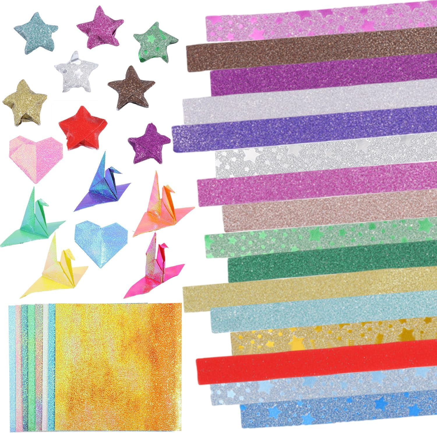 1 Set 660pcs 2 Styles Star Origami Papers 50 Sheets Square Origami ...