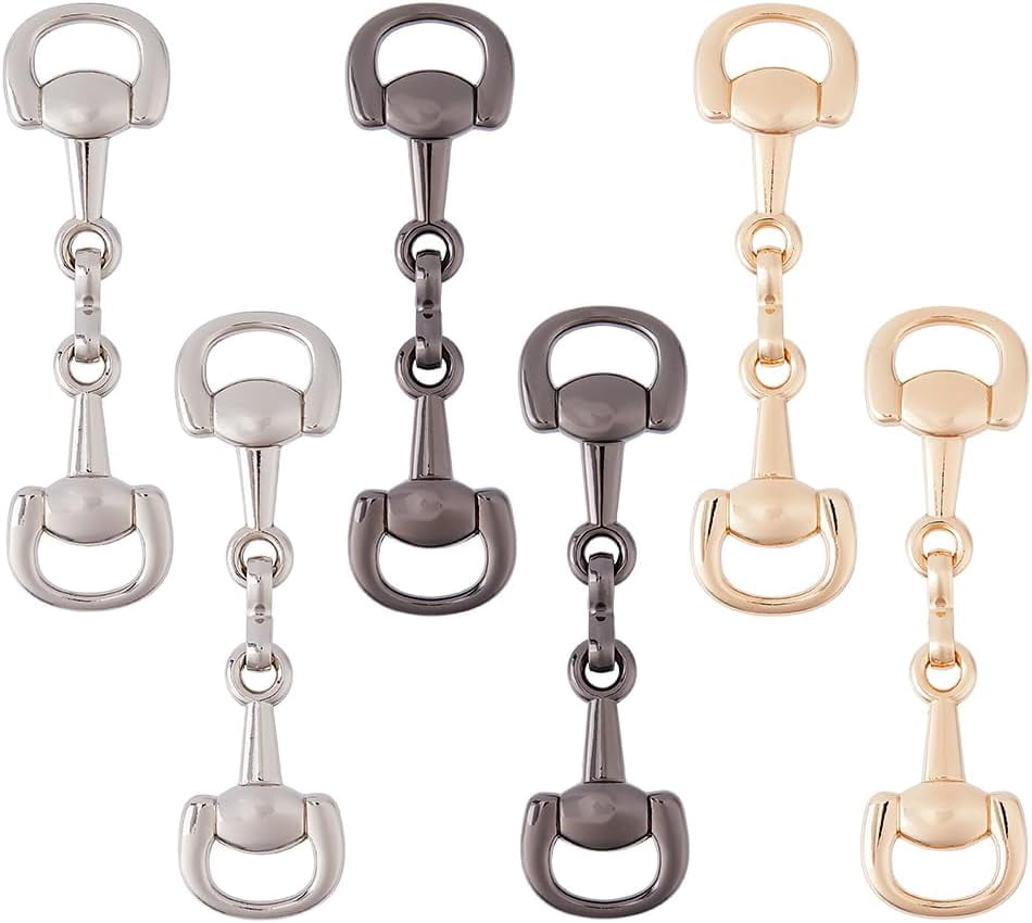 1 Set 6Pcs 3 Colors Alloy D Ring Snaffle Bit Buckles Equestrian Jewelry ...