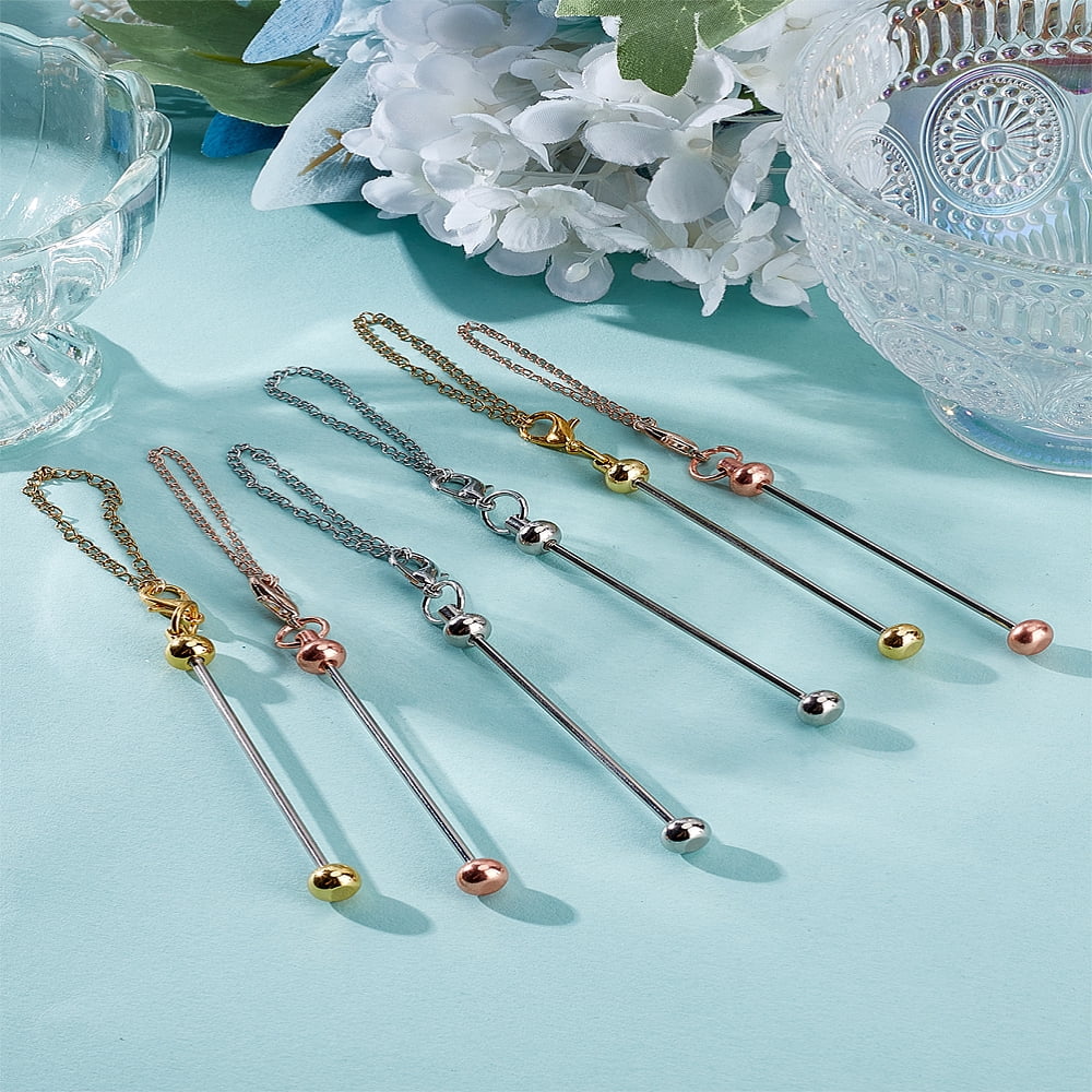 1 Set 6Pcs 3 Colors Iron Bar Beadable Pendant Wine Glass Charms with ...