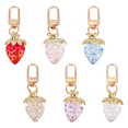 1 Set 6Pcs 6 Colors Strawberry Acrylic Pendant Decoration with Alloy ...